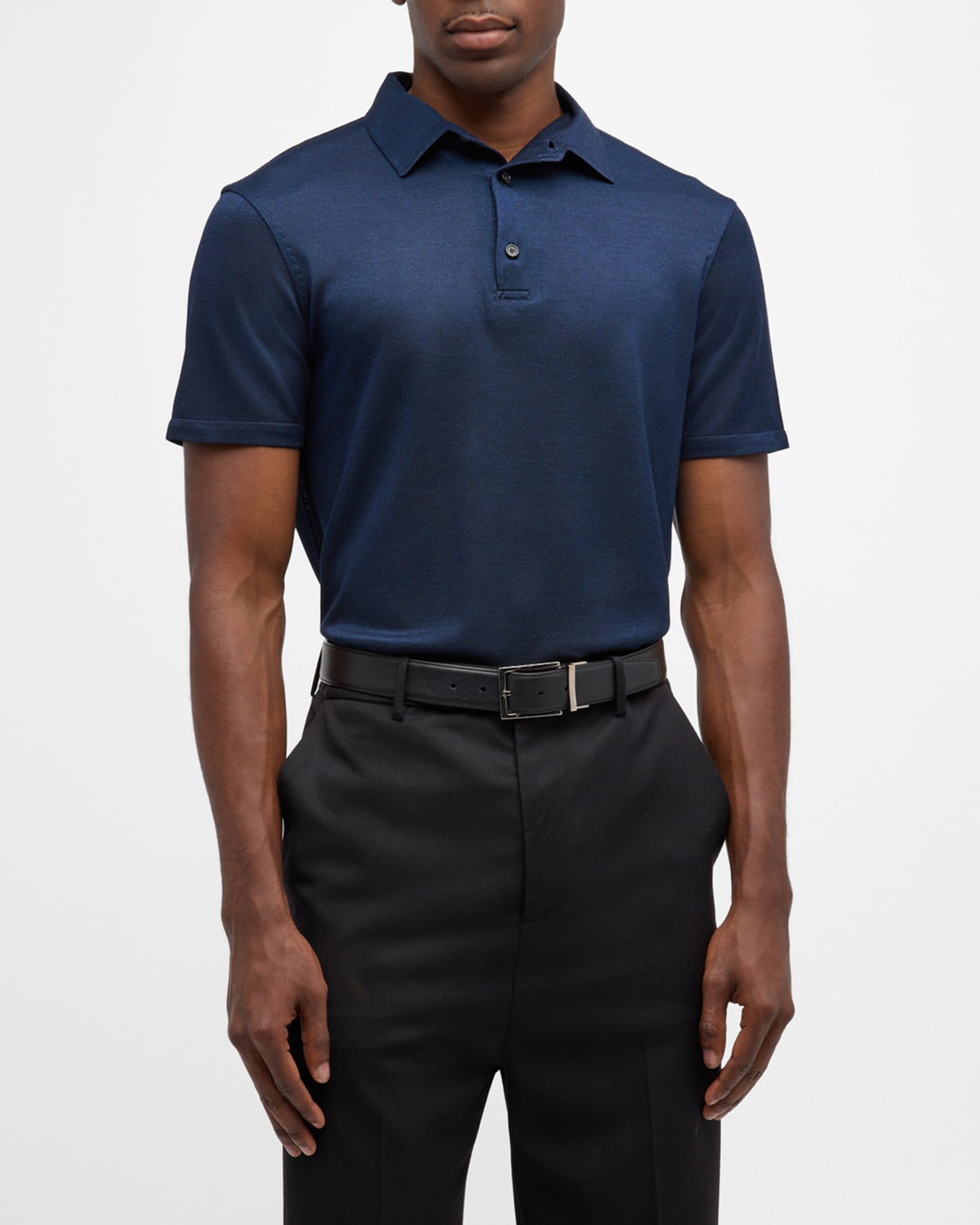 Isaia Men's Silk Polo Shirt | Neiman Marcus