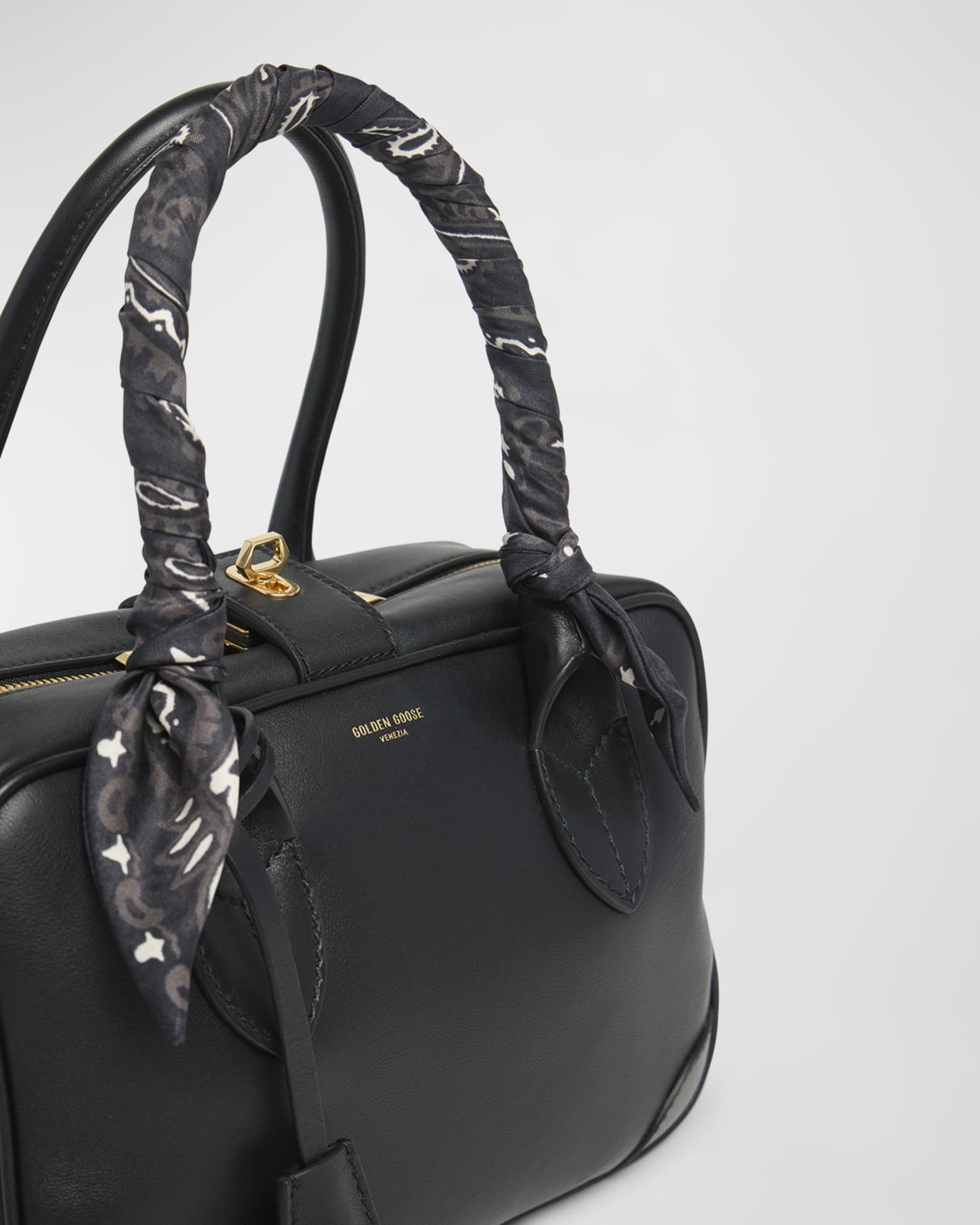 Golden Goose Vita Zip Calf Leather Top-Handle Bag | Neiman Marcus