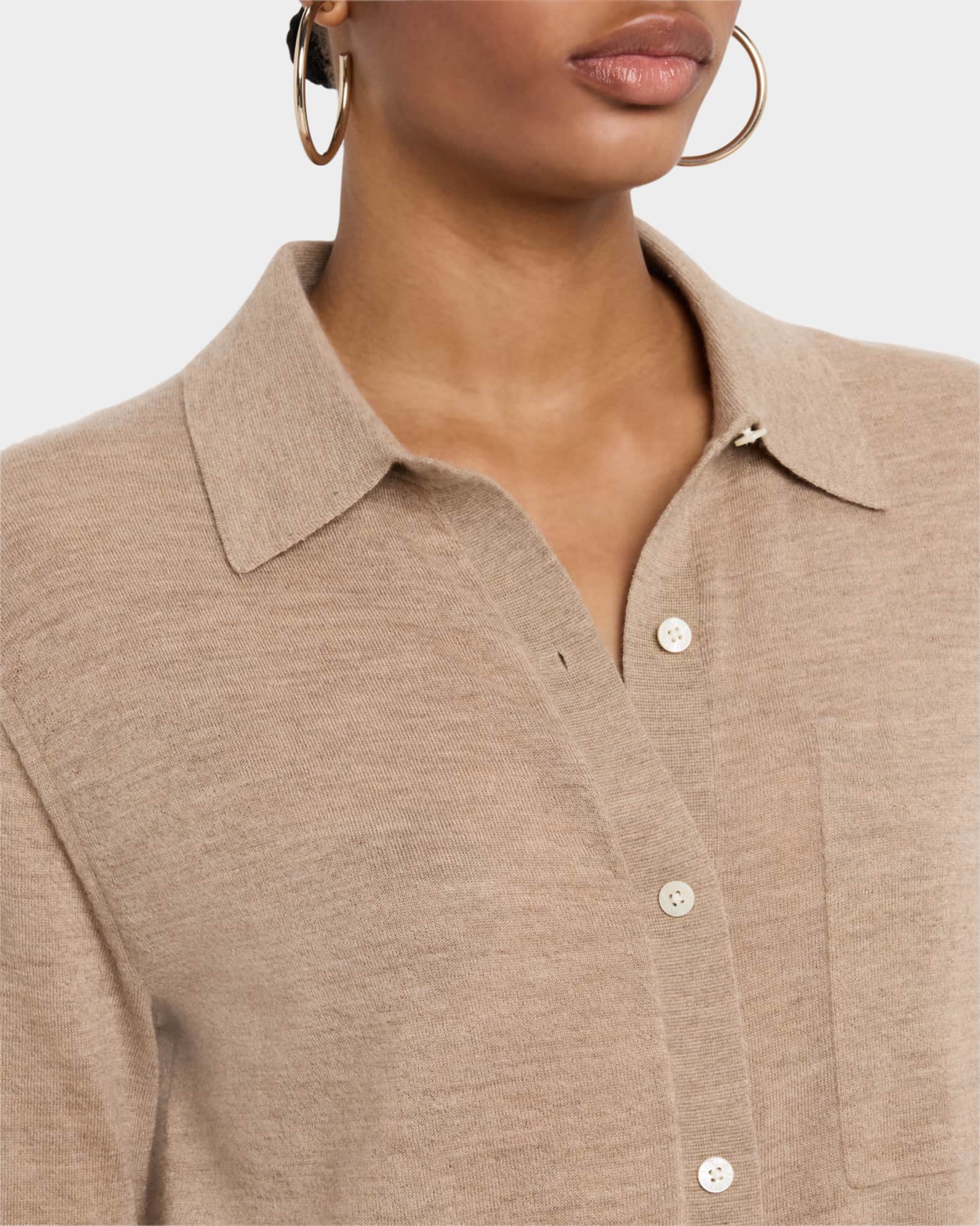 Guest in Residence Showtime Cashmere Collared Button-Front Shirt ...