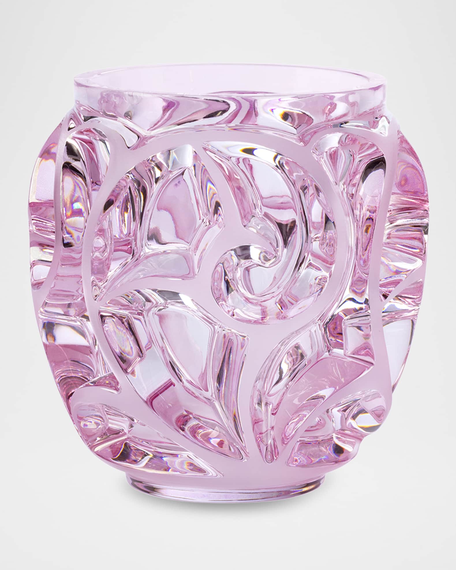 Lalique Tourbillons Pink Luster Vase, 8" | Neiman Marcus