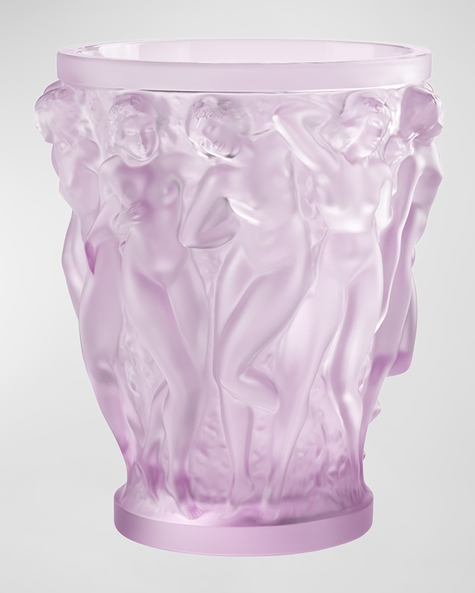 Lalique Bacchantes Pink Luster Vase | Neiman Marcus