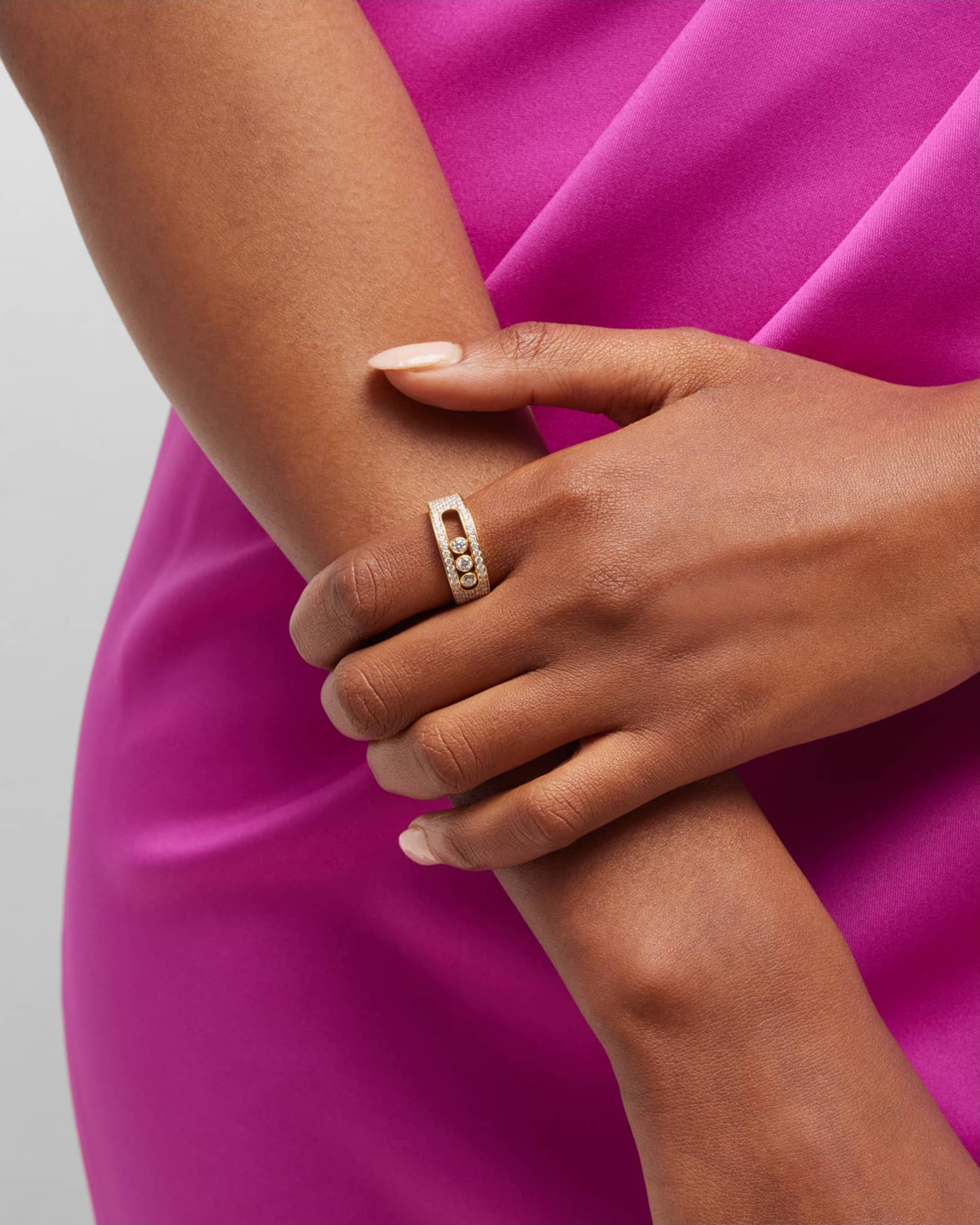 Messika Move Joaillerie 18K Yellow Gold Pavé Diamond Ring | Neiman Marcus