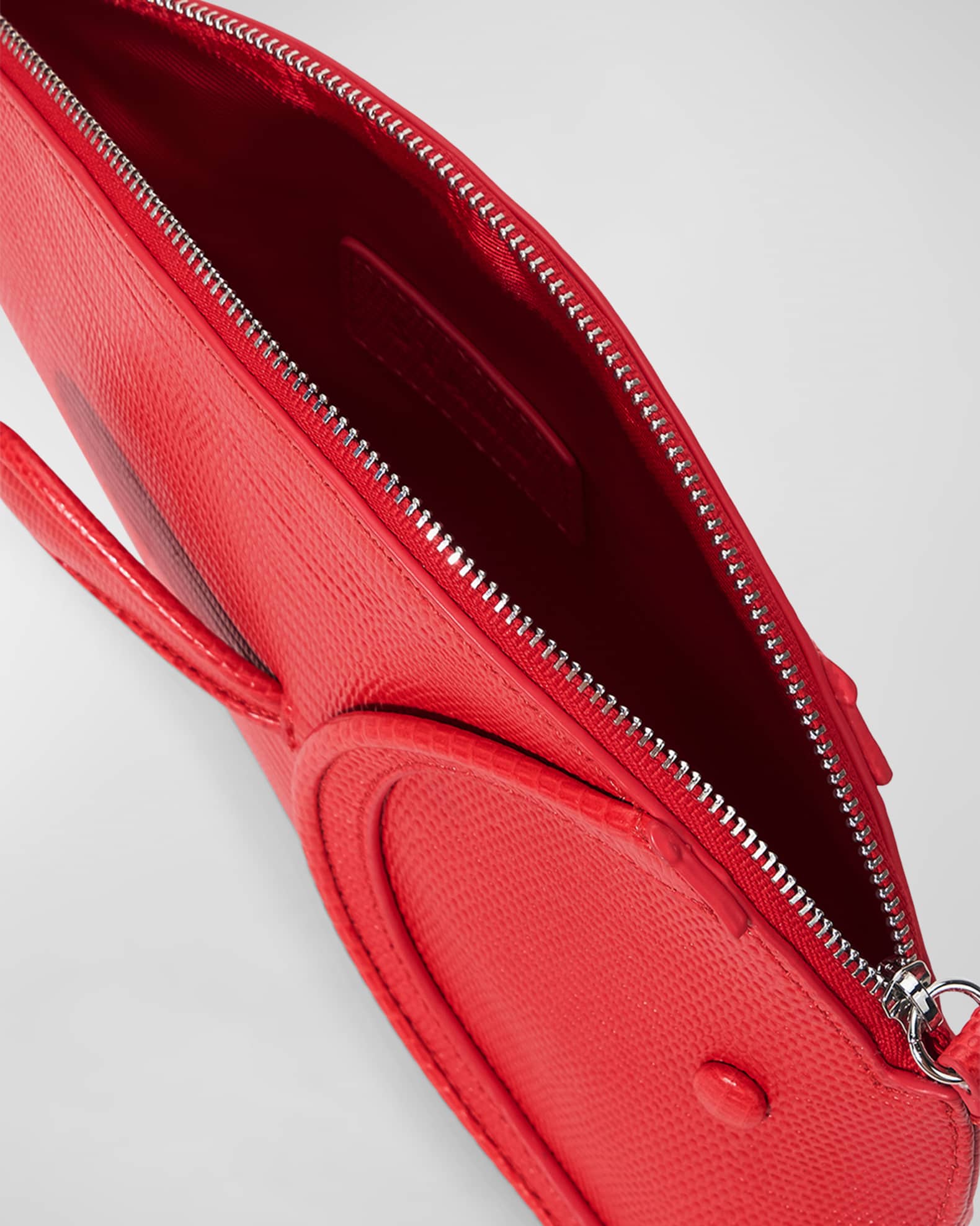 STAUD Fish Lizard-Embossed Leather Clutch Bag | Neiman Marcus