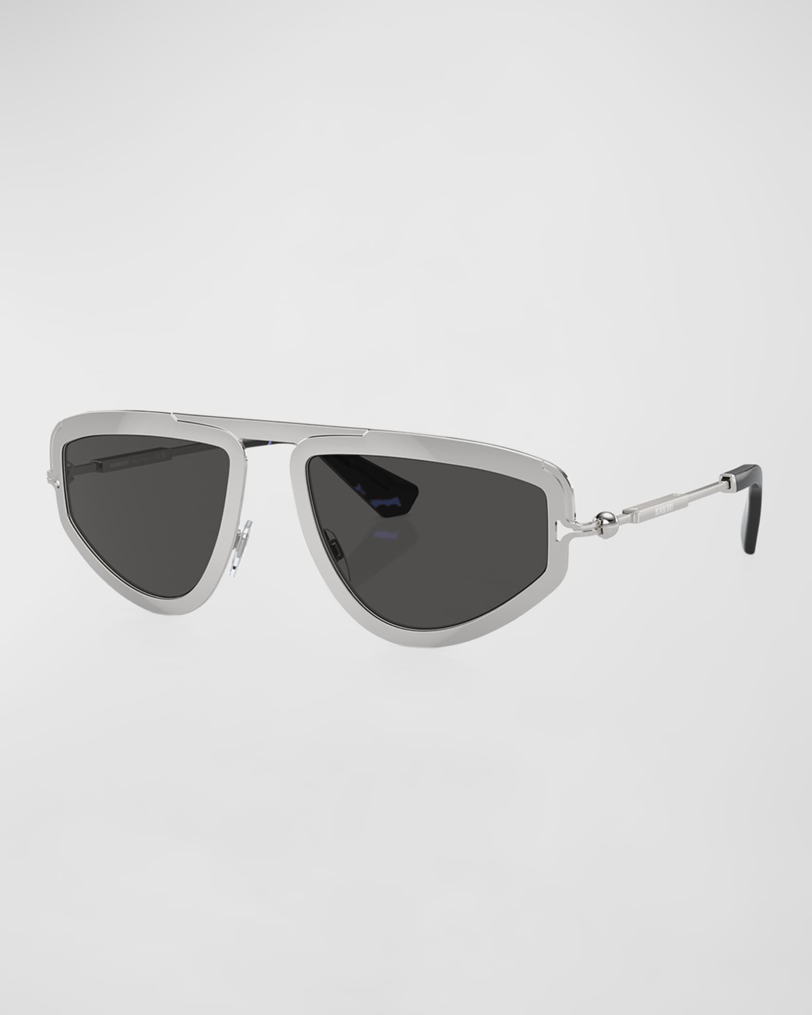 Burberry Logo Metal & Plastic Aviator Sunglasses | Neiman Marcus