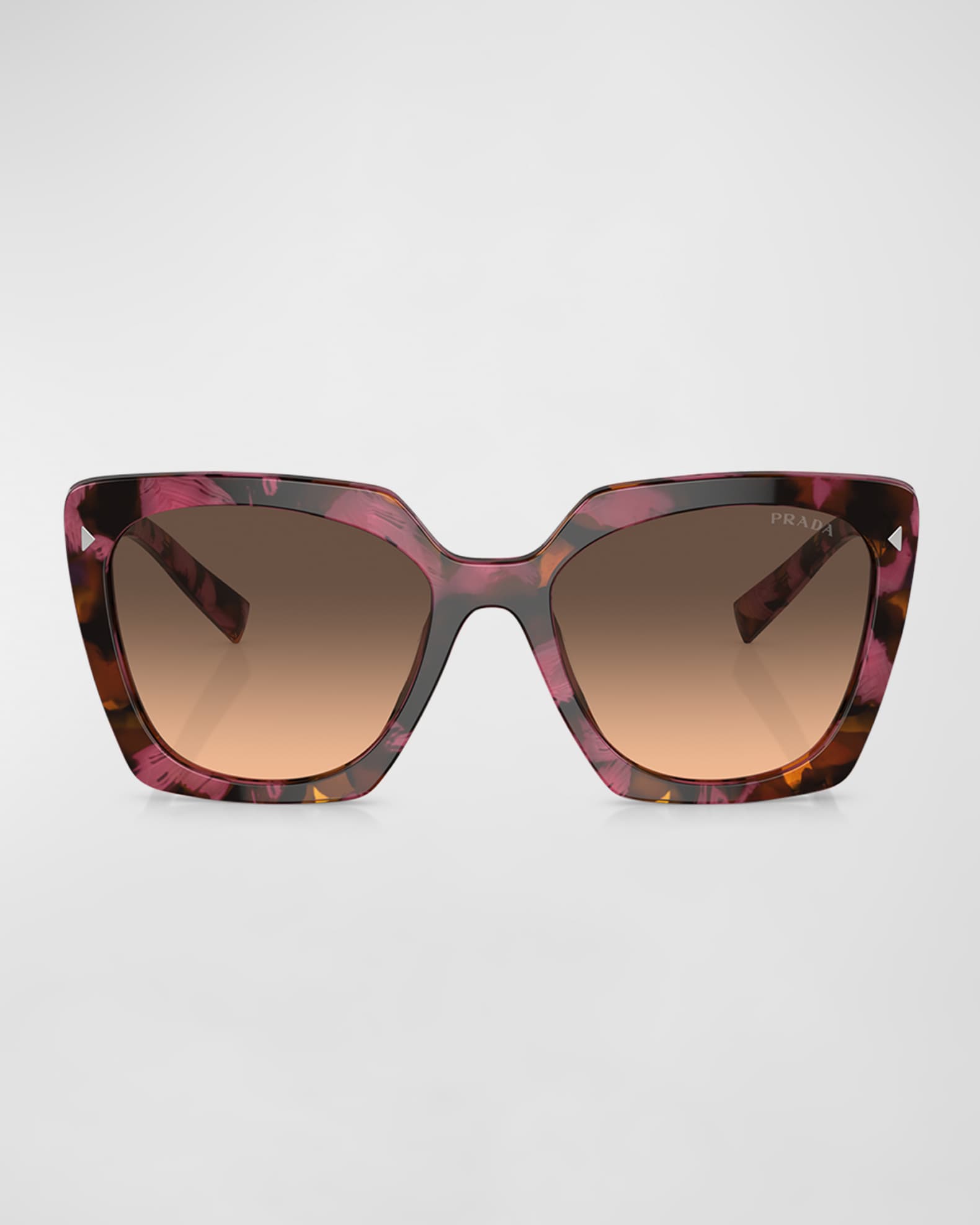 Prada Patterned Acetate & Plastic Square Sunglasses | Neiman Marcus
