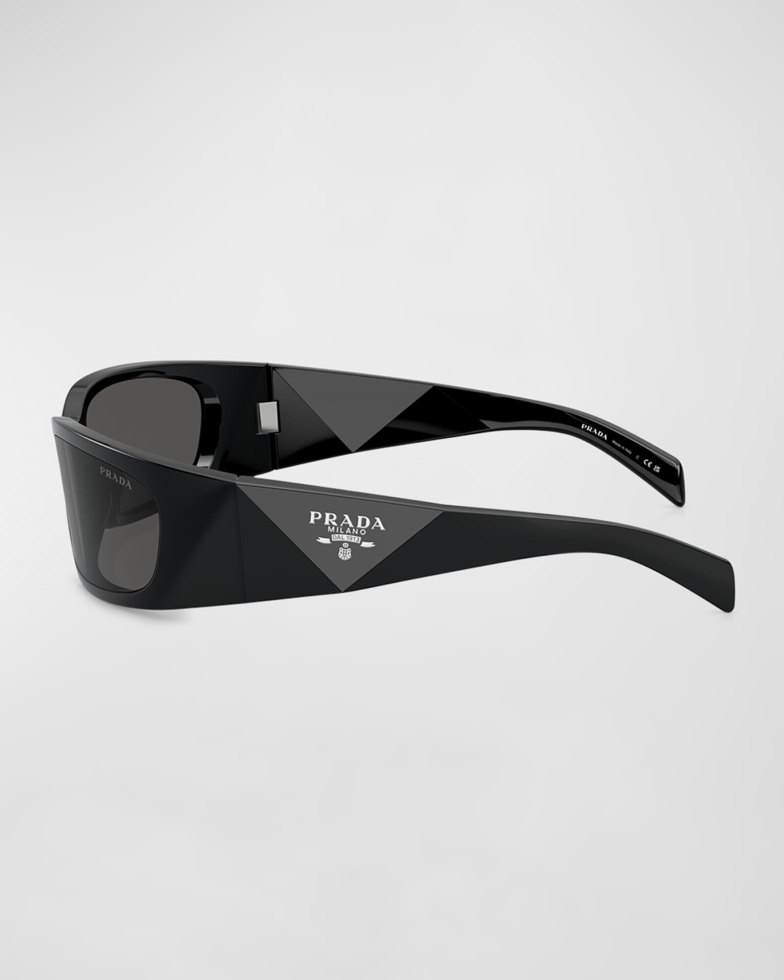Prada Logo Propionate & Plastic Wrap Sunglasses | Neiman Marcus