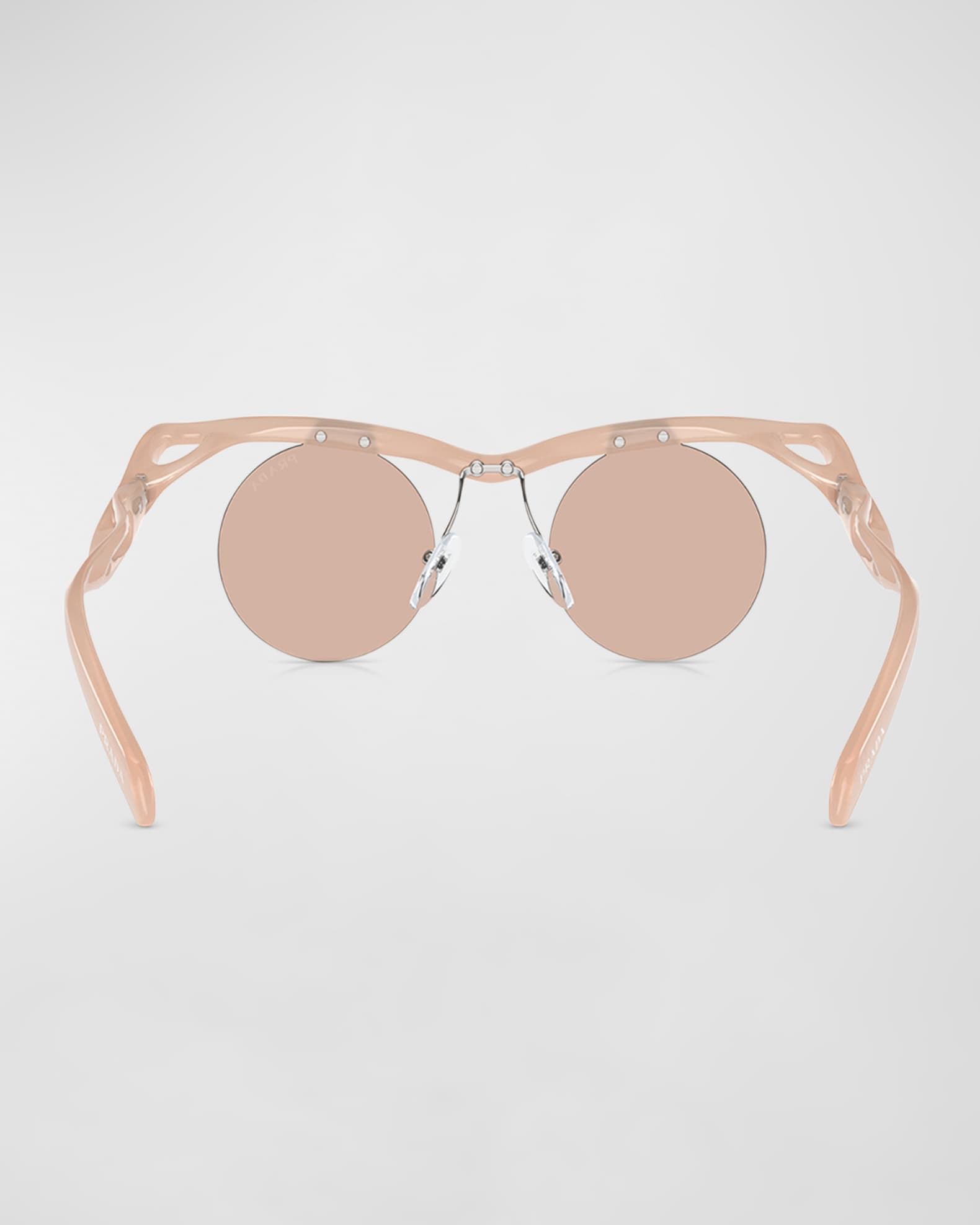 Prada Rimless Mixed-Media Round Sunglasses | Neiman Marcus