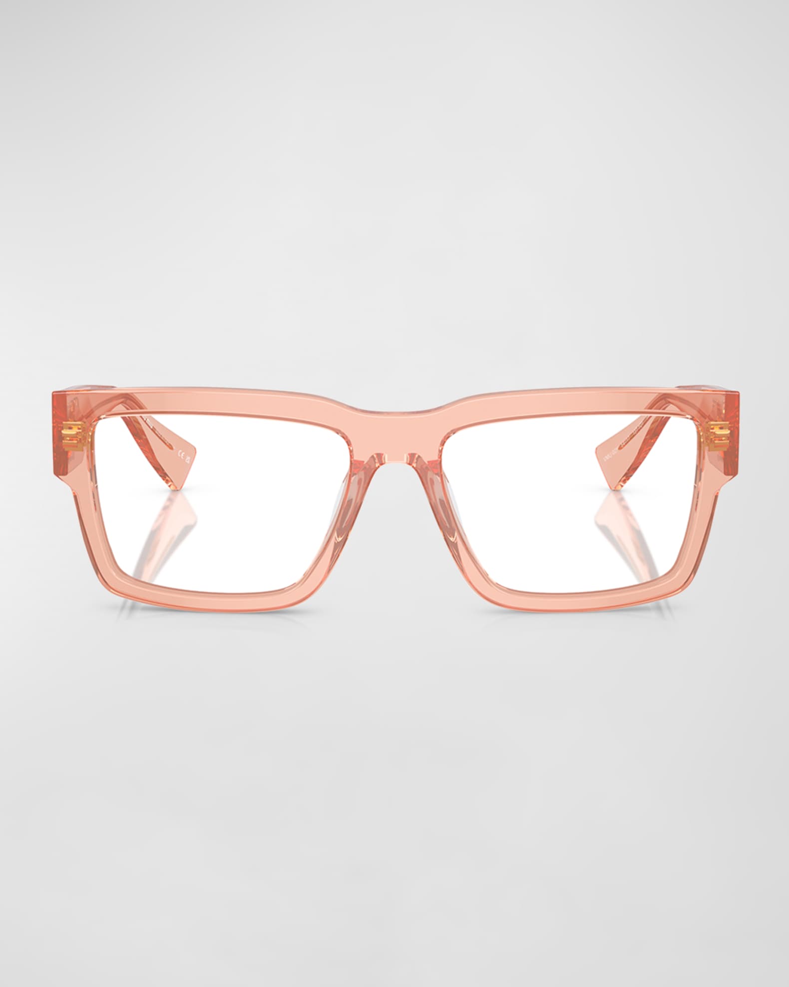 Miu Miu Transparent Acetate Rectangle Glasses | Neiman Marcus