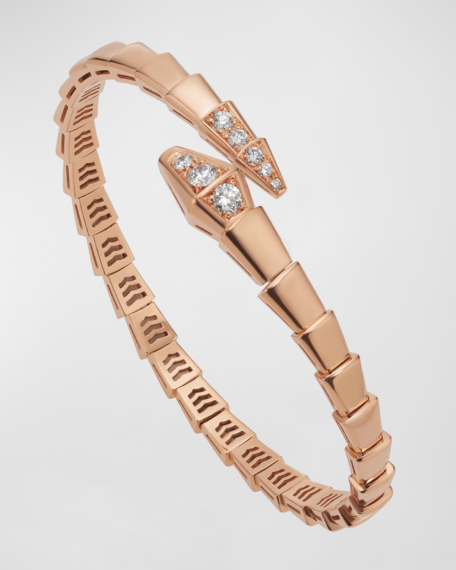 BVLGARI Serpenti Viper Diamond Pavé 18K Rose Gold Bracelet | Neiman Marcus