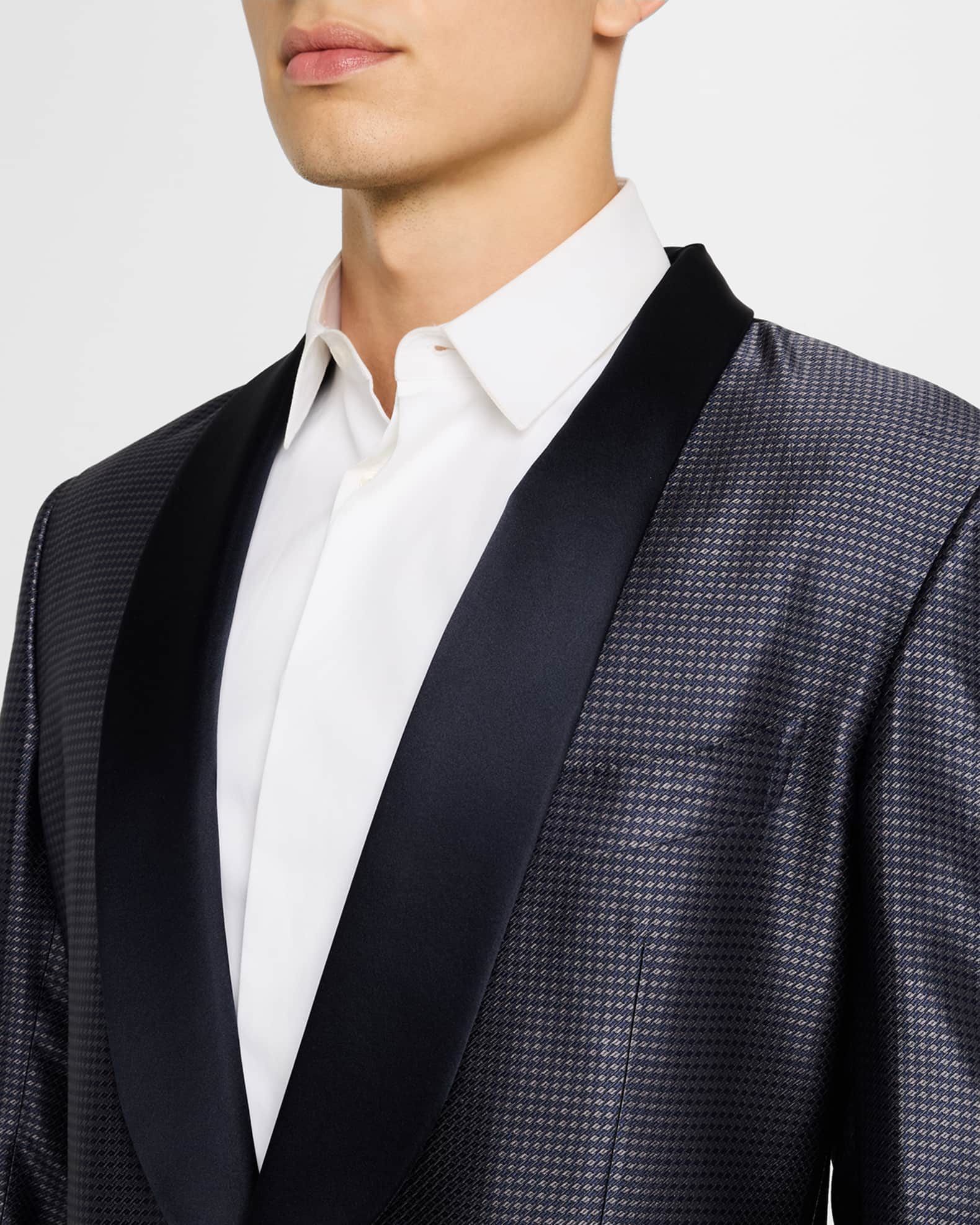 Stefano Ricci Men's Silk Check Shawl-Lapel Dinner Jacket | Neiman Marcus
