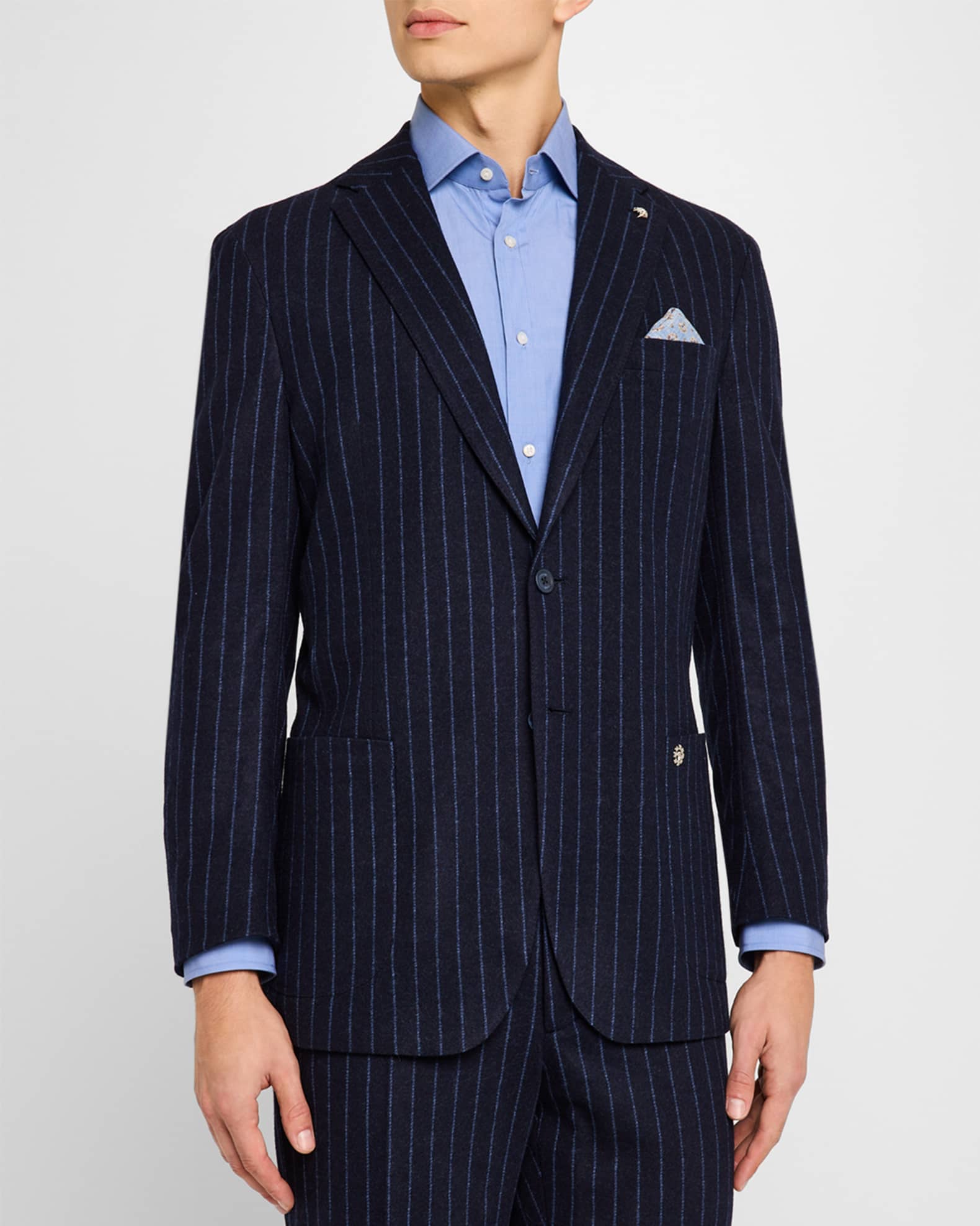 Stefano Ricci Men's Wool Stripe Jersey Suit | Neiman Marcus