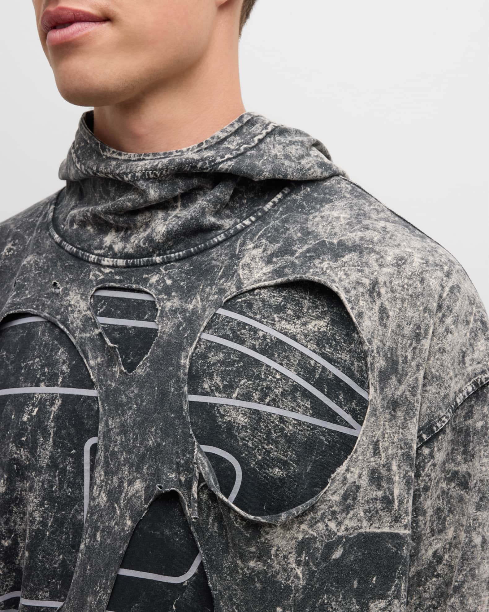 Diesel Men's Destroyed Two-Layer Hoodie | Neiman Marcus