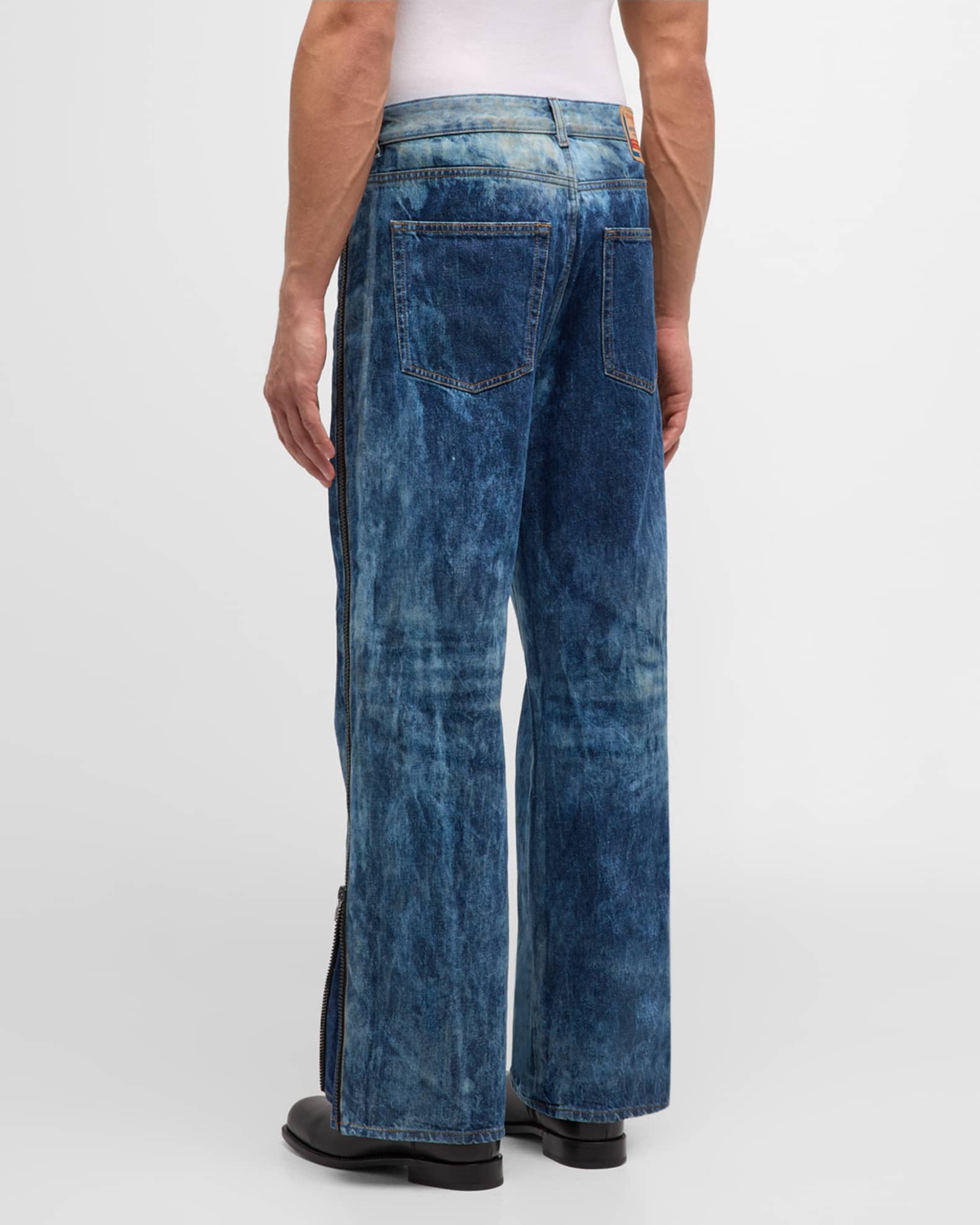 Diesel Men's Side-Zip Stonewashed Jeans | Neiman Marcus