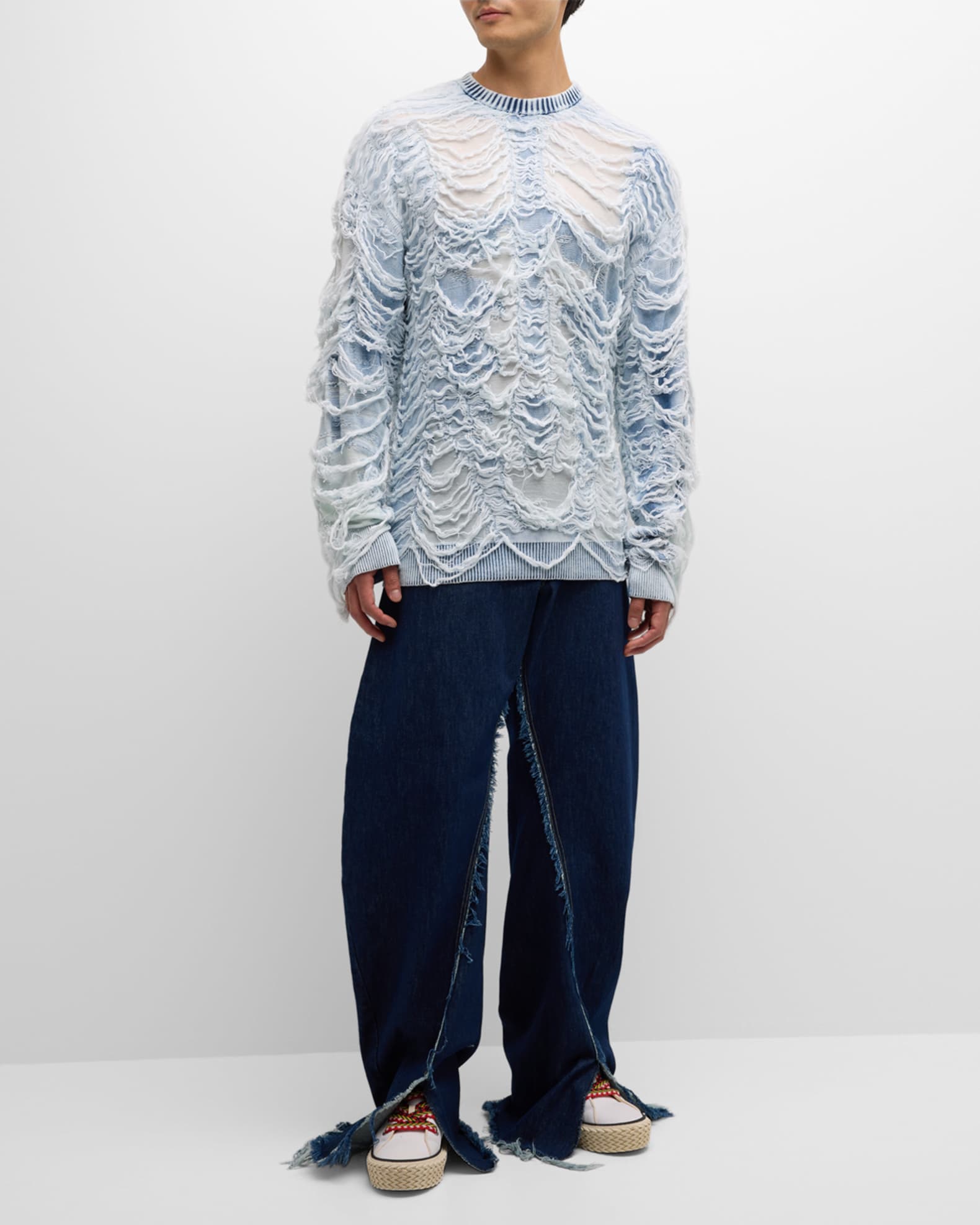 Diesel Men's Shredded Inside-Out Sweater | Neiman Marcus
