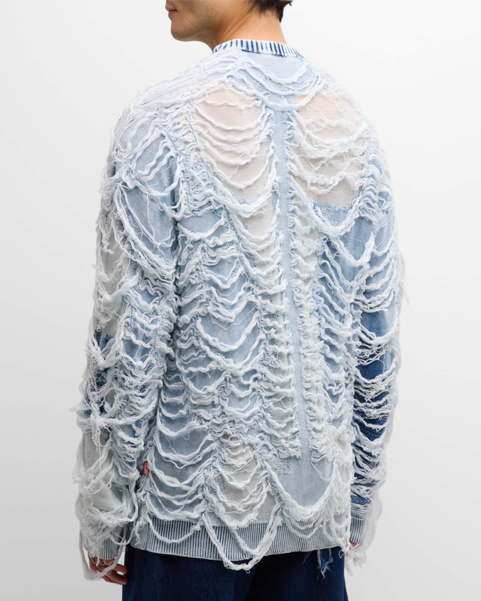 Diesel Men's Shredded Inside-Out Sweater | Neiman Marcus