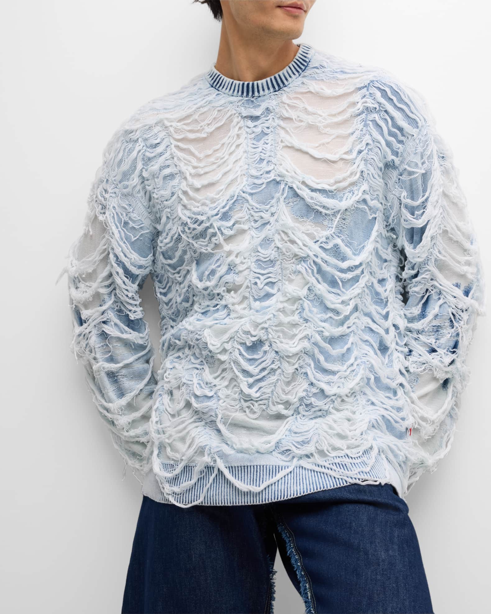 Diesel Men's Shredded Inside-Out Sweater | Neiman Marcus
