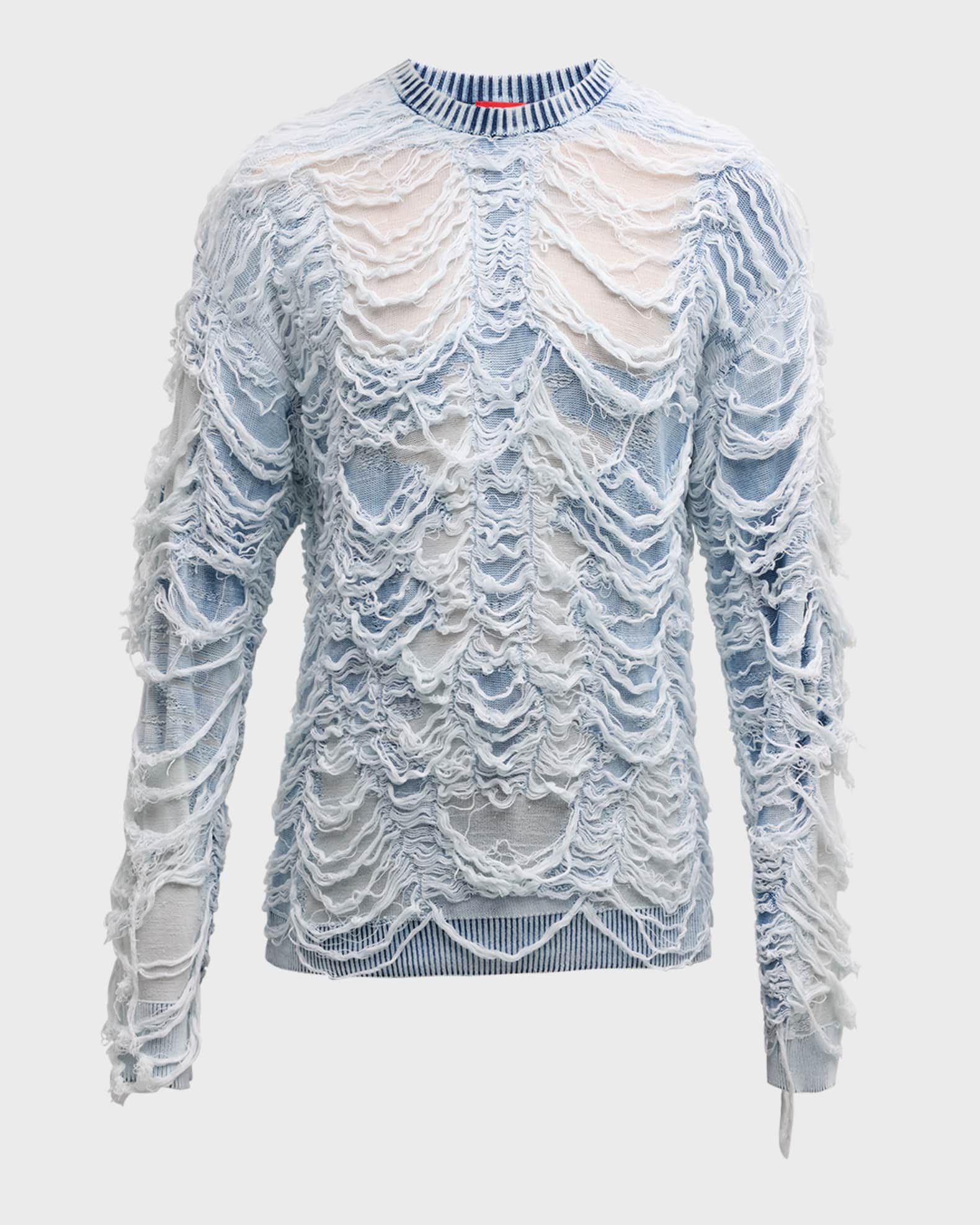 Diesel Men's Shredded Inside-Out Sweater | Neiman Marcus