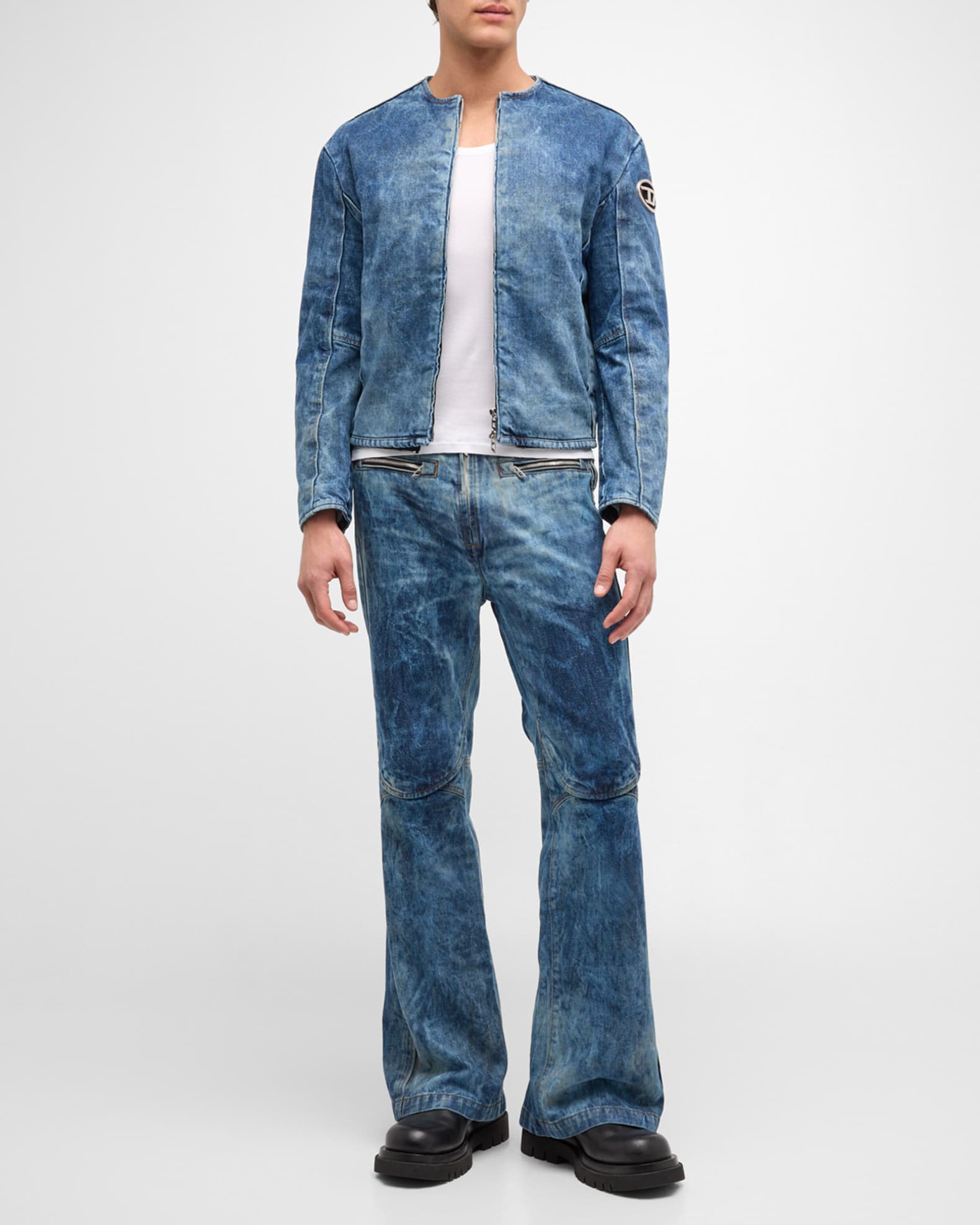 Diesel Men's Stonewashed Biker Jeans | Neiman Marcus