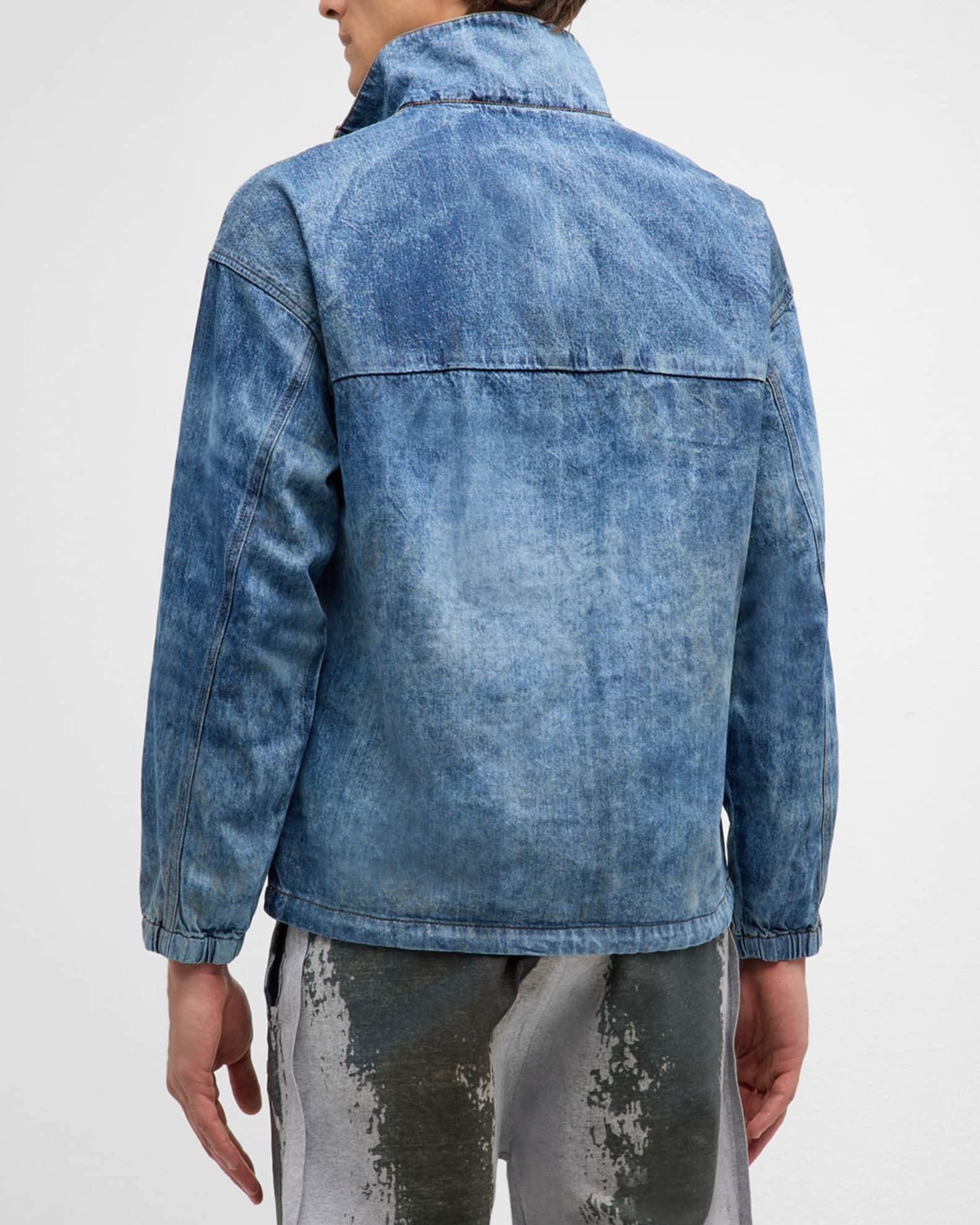 Diesel Men's Half-Zip Soft Denim Sweatshirt | Neiman Marcus