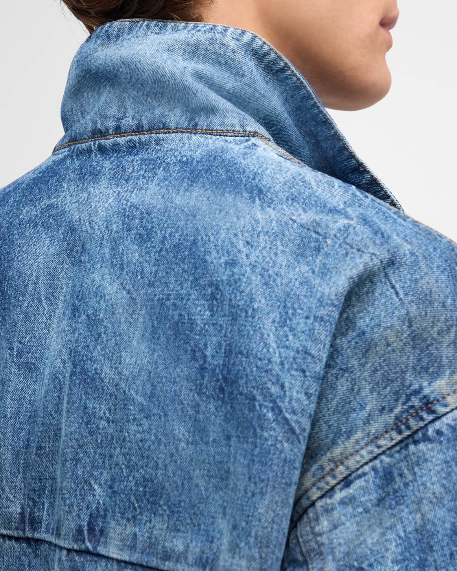 Diesel Men's Half-Zip Soft Denim Sweatshirt | Neiman Marcus
