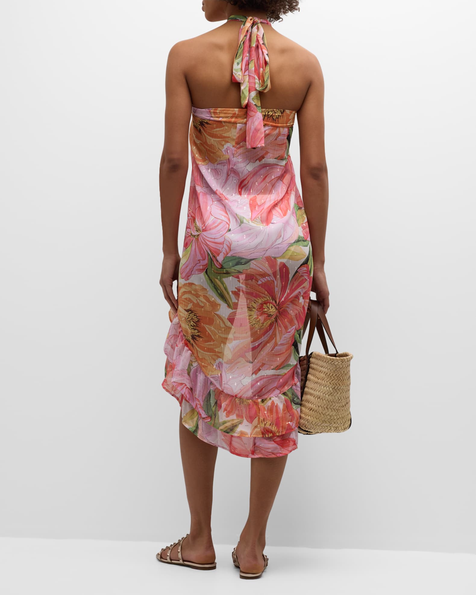 PQ Swim Kiki Versatile Ruffle Midi Skirt | Neiman Marcus