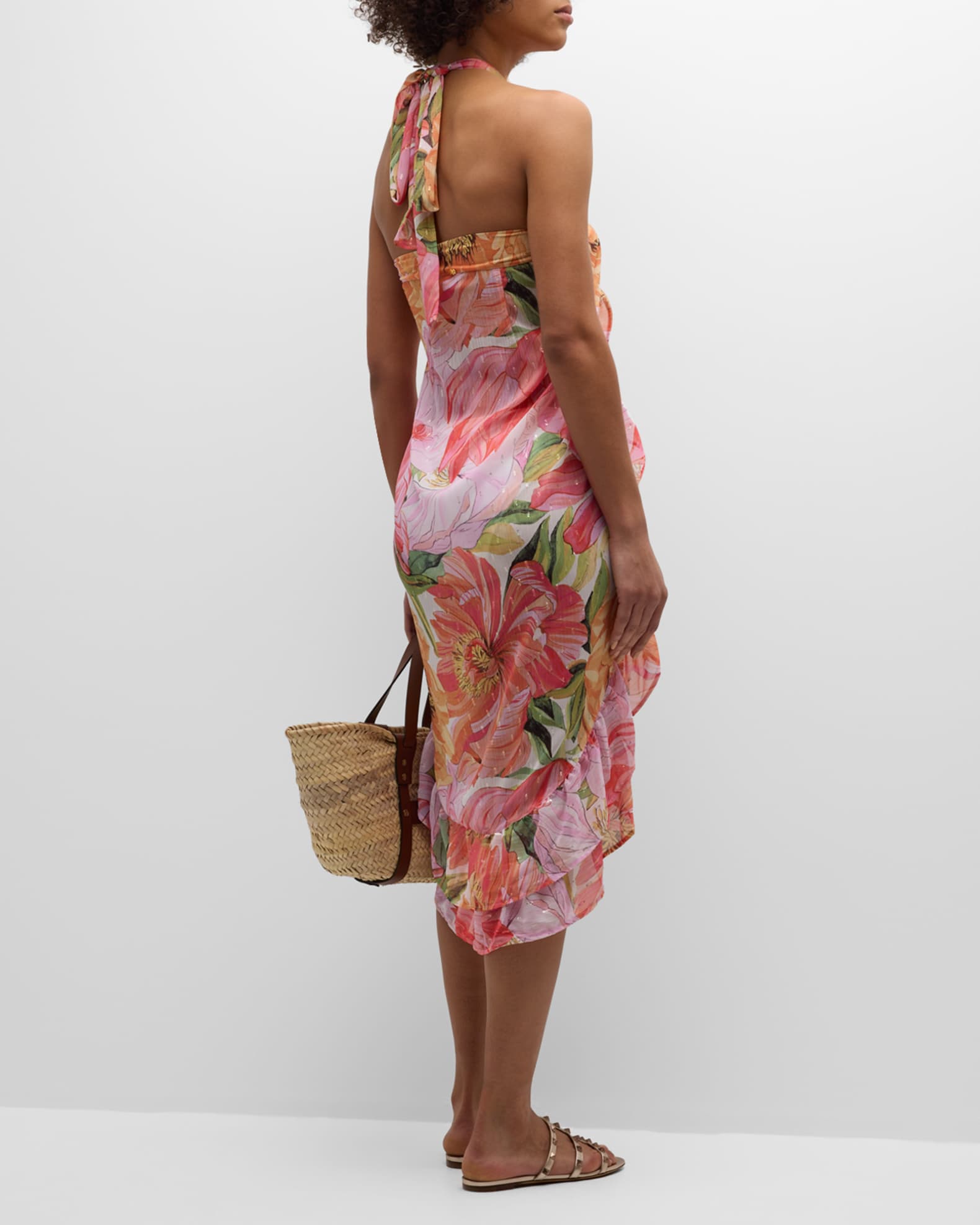 PQ Swim Kiki Versatile Ruffle Midi Skirt | Neiman Marcus