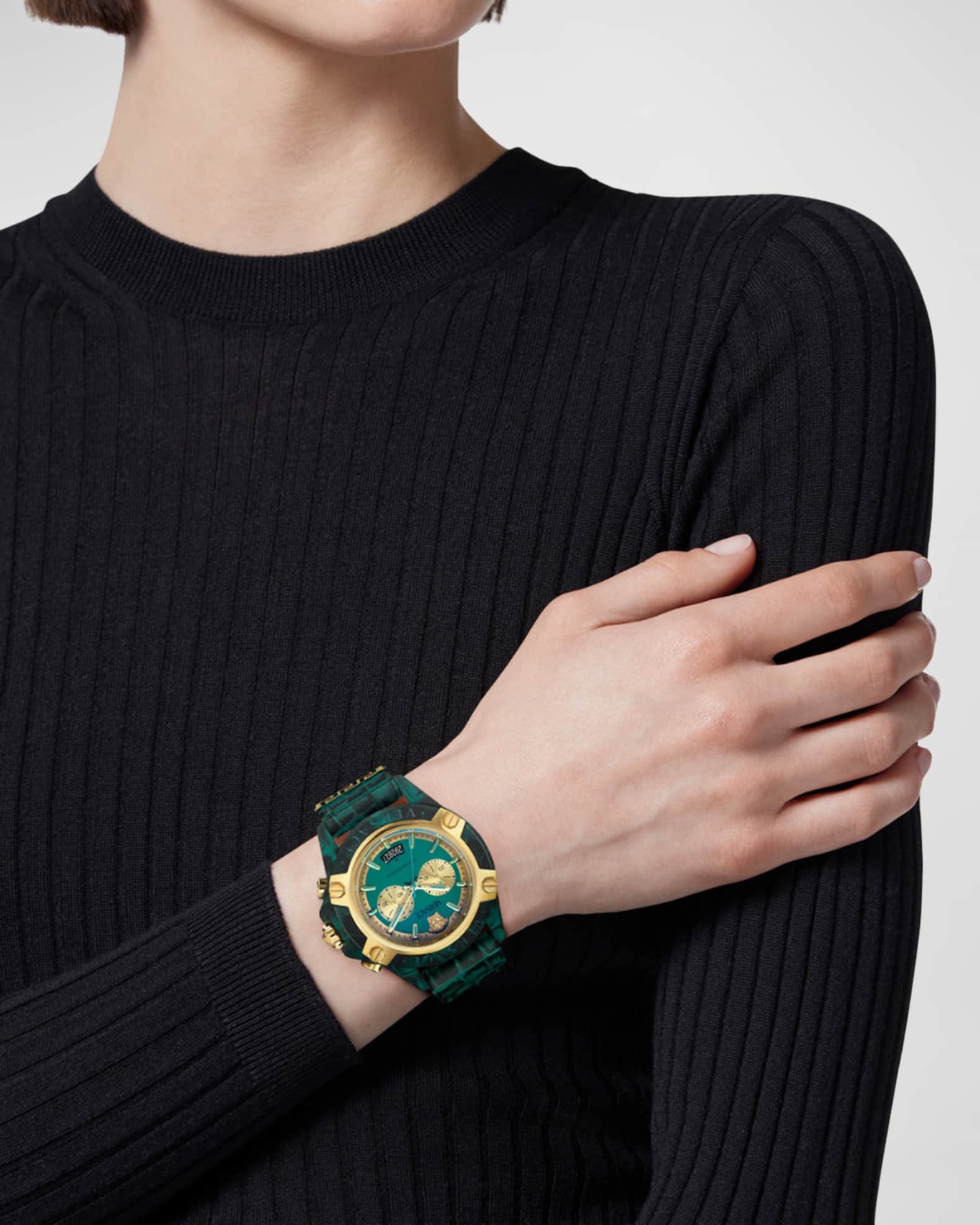 Versace Men's Icon Active Silicone-Strap Chronograph Watch, 44mm ...