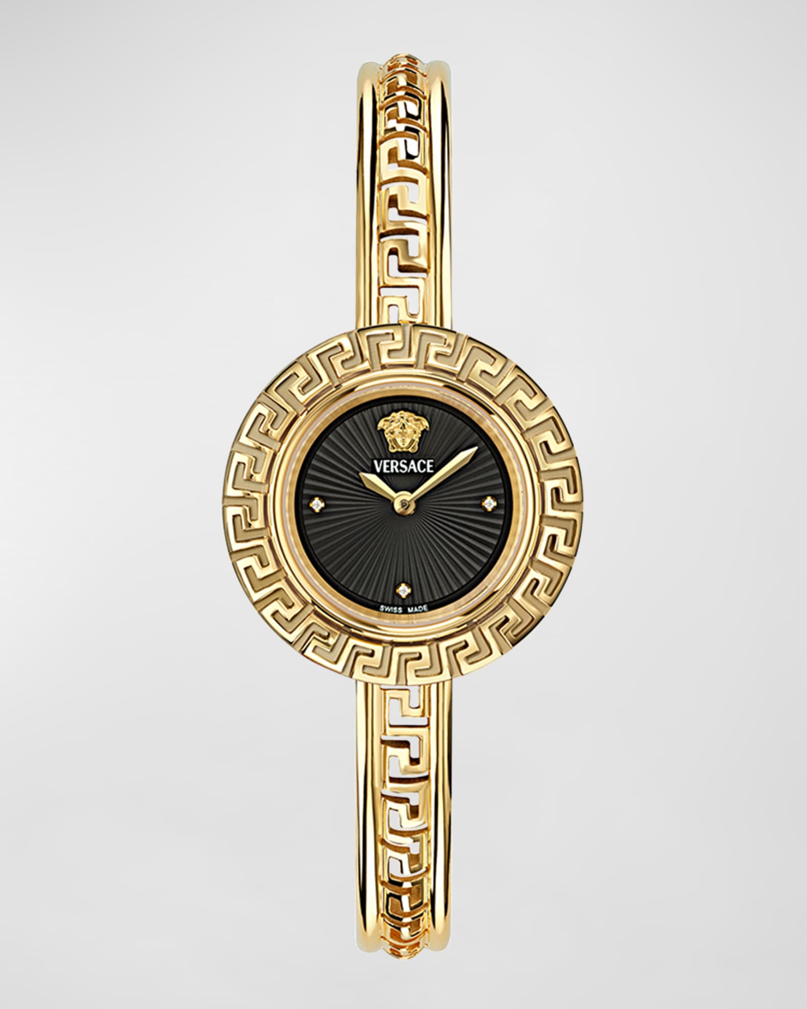 Versace 28mm La Greca Bangle Bracelet Watch with Diamonds | Neiman Marcus