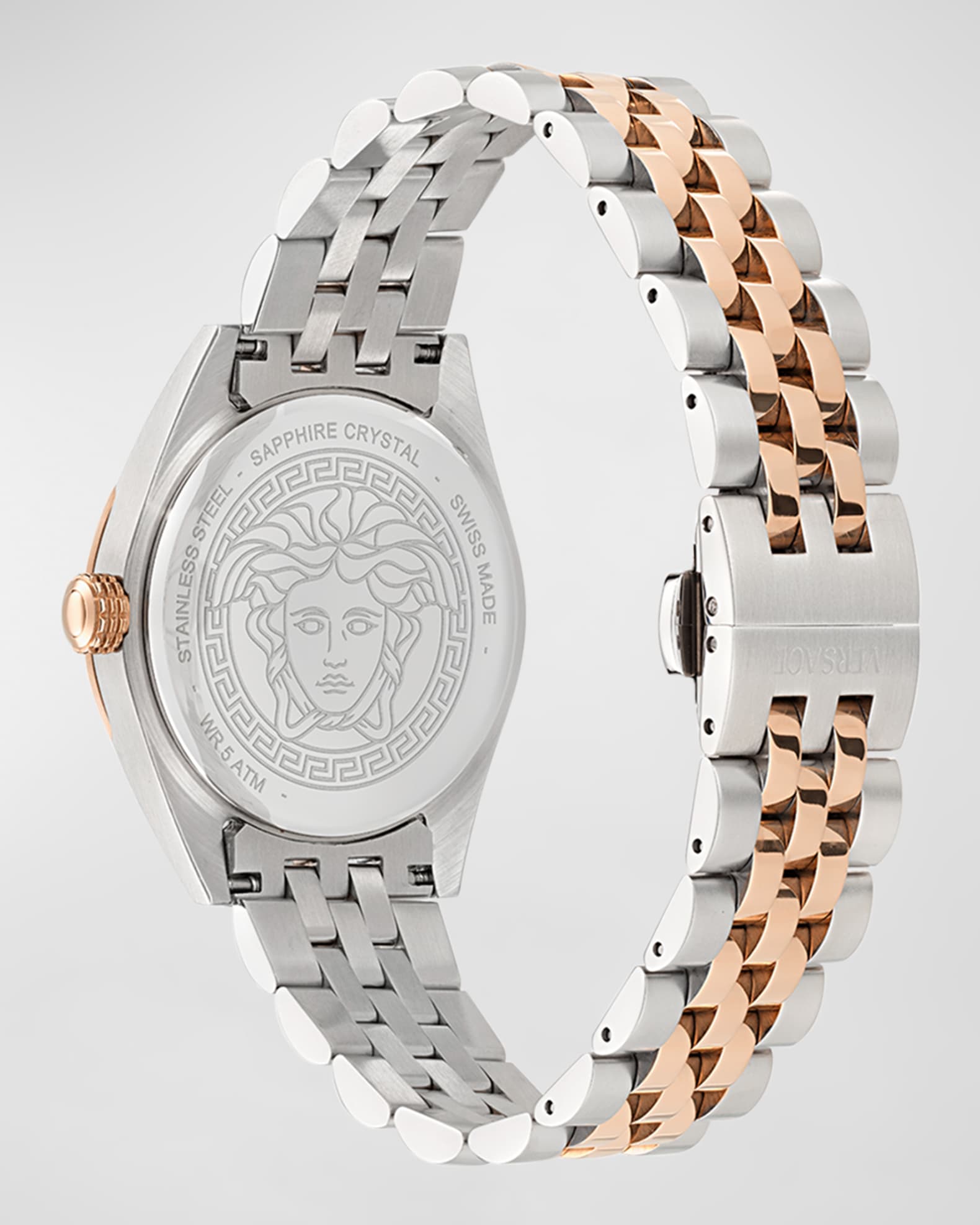 Versace 36mm V-Code Watch with Bracelet Strap, Two Tone | Neiman Marcus