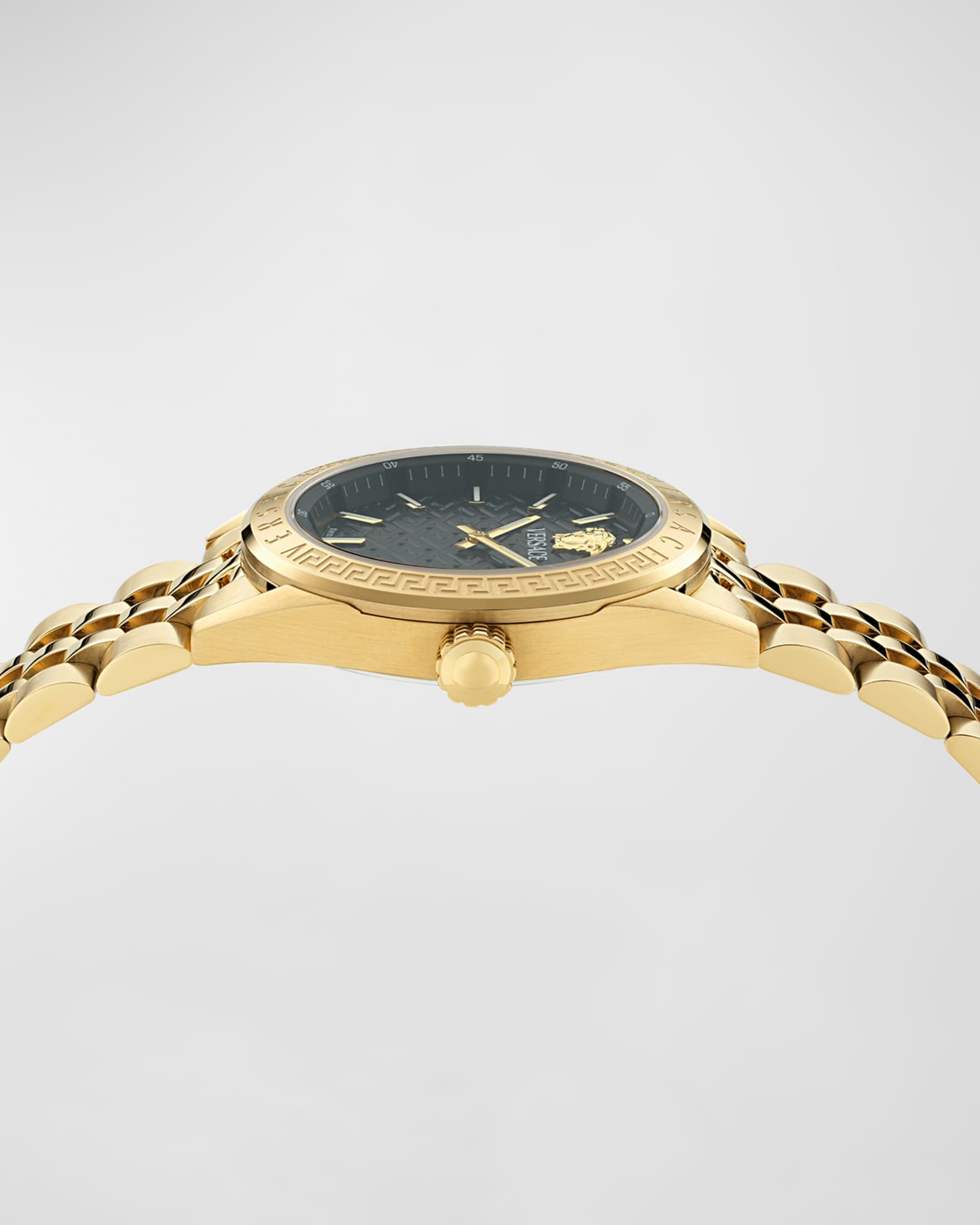 Versace 36mm V-Code Watch with Bracelet Strap, Yellow Gold/Black ...
