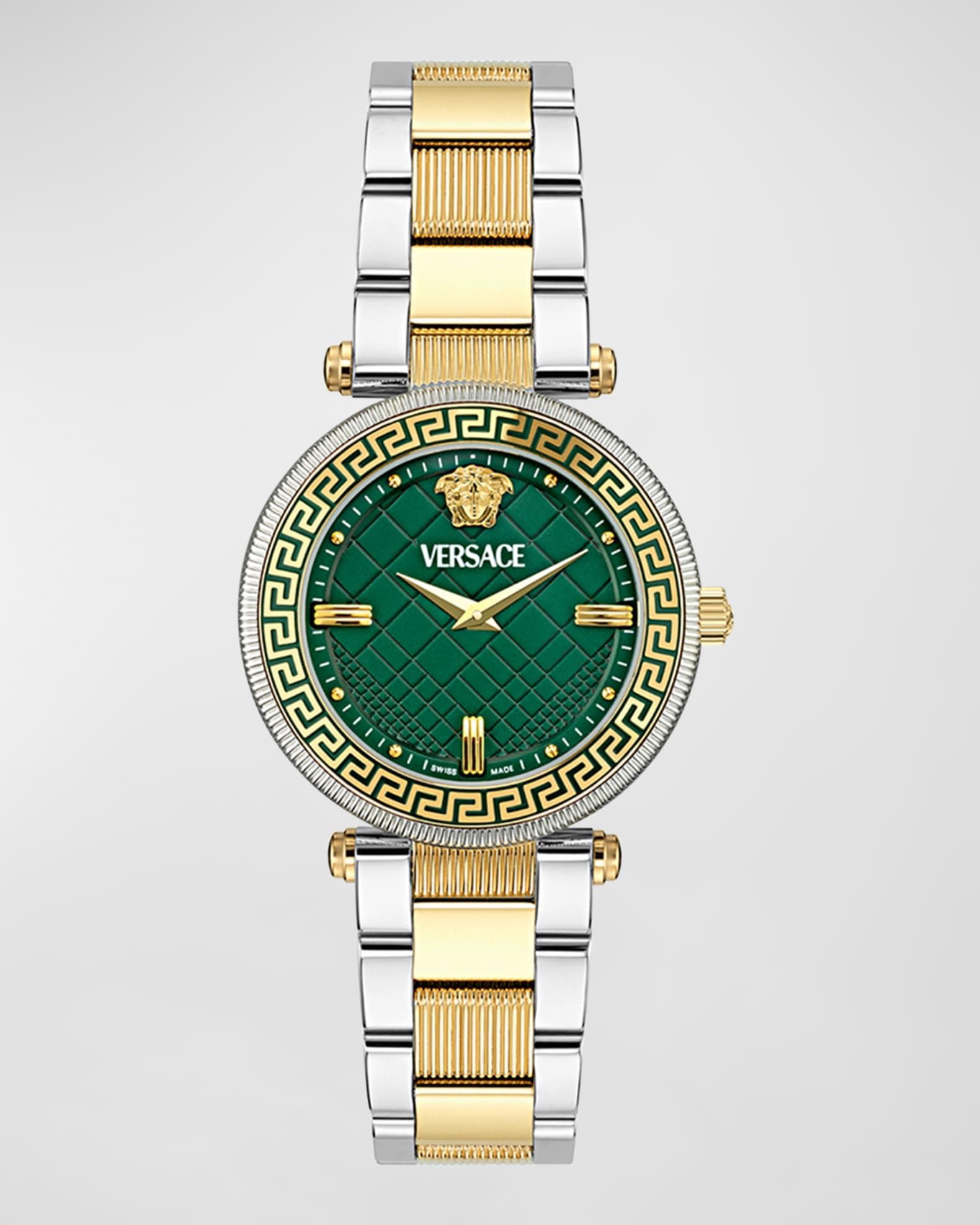 Versace 35mm Versace Reve Watch with Bracelet Strap, Two Tone/Green ...