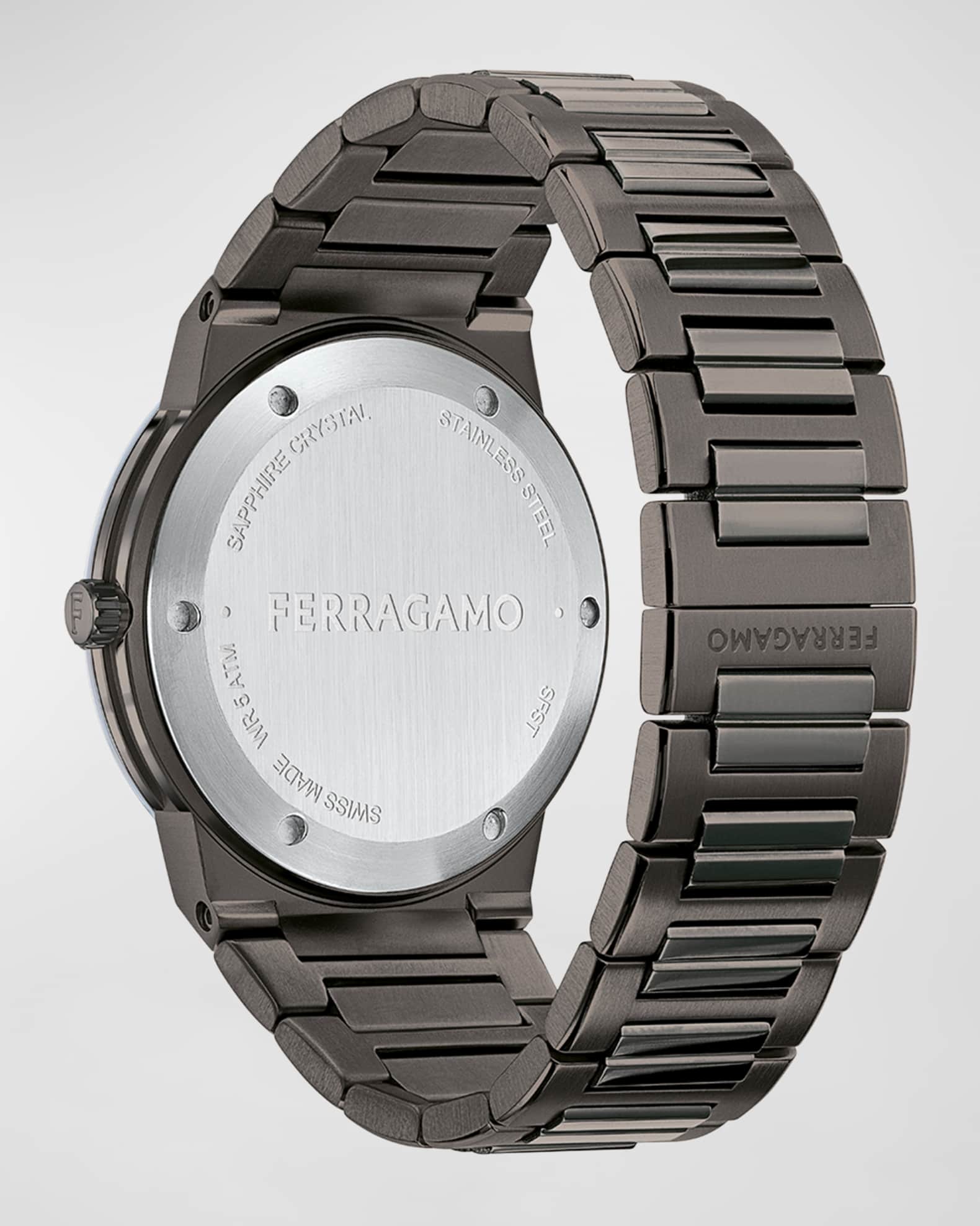 Ferragamo Infinity Sapphire IP Gunmetal Bracelet Watch, 41mm | Neiman ...