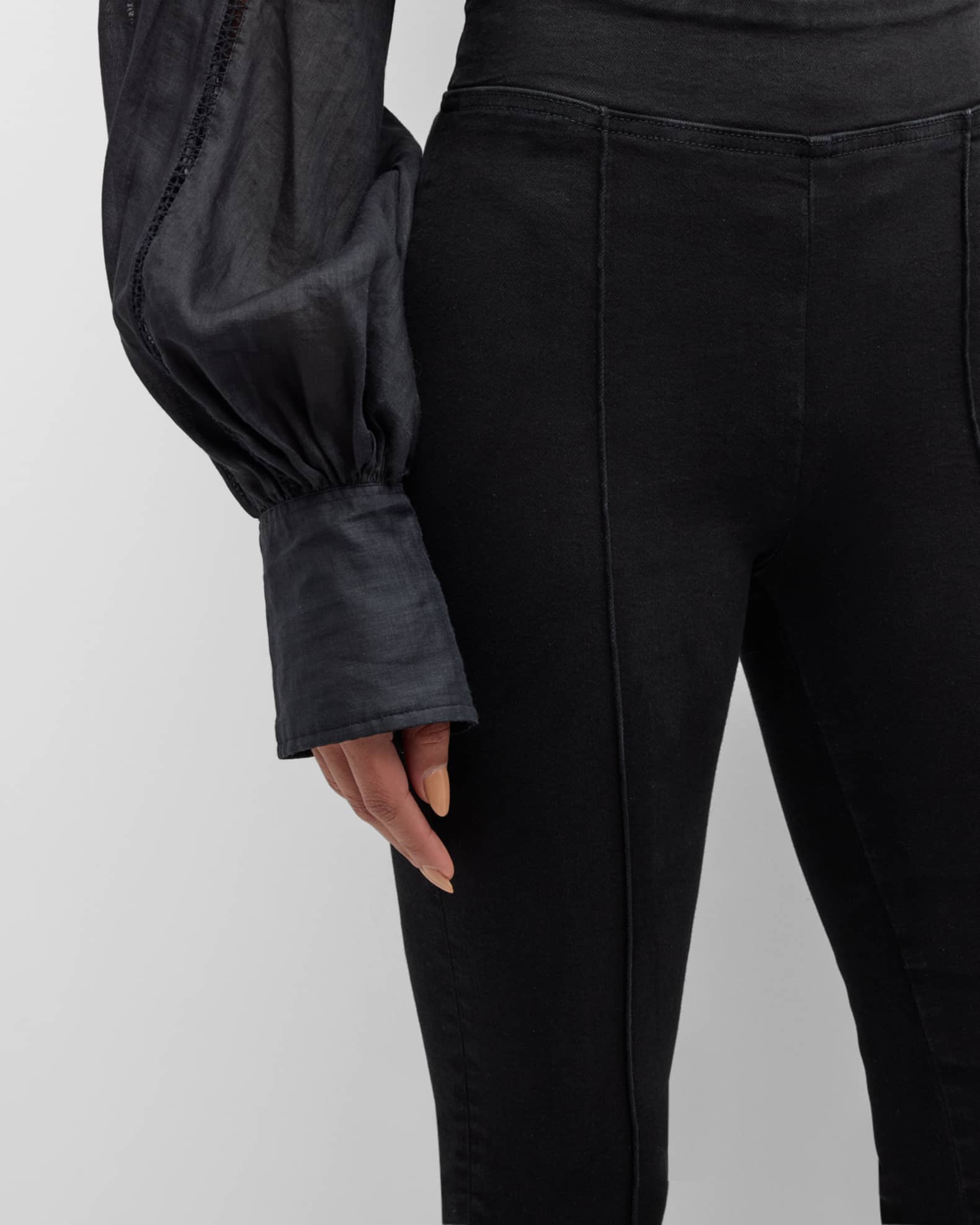 FRAME The Jetset Crop Mini Boot Pintuck Jeans | Neiman Marcus