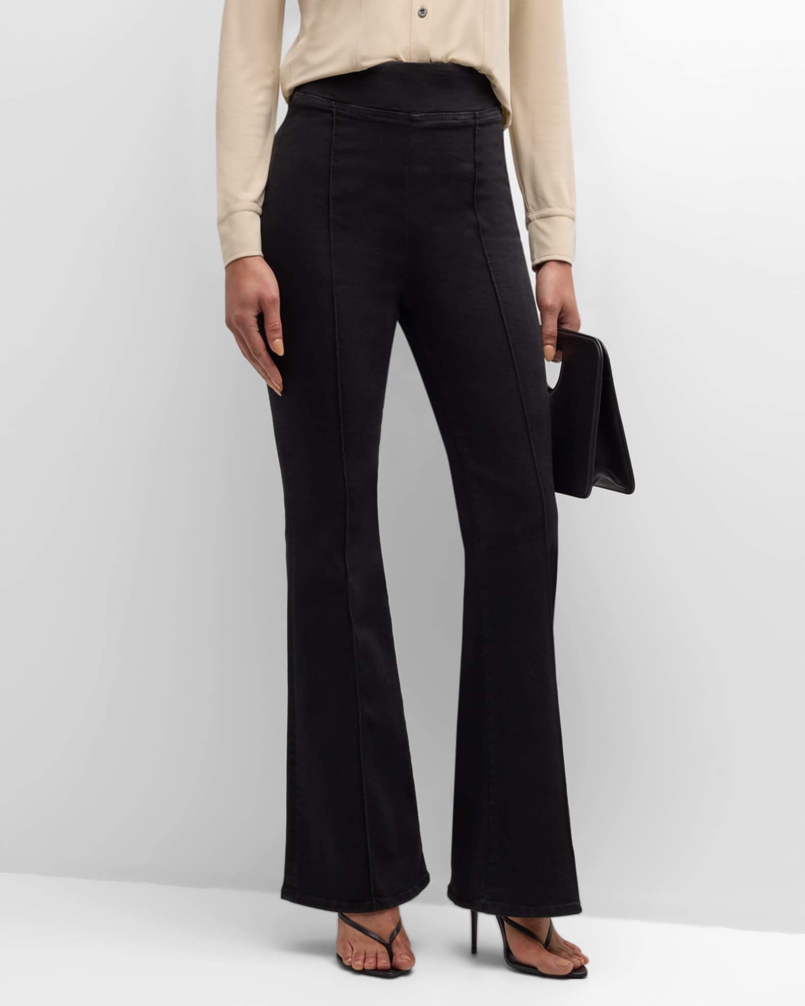 FRAME The Jetset Flare Pintuck Jeans | Neiman Marcus