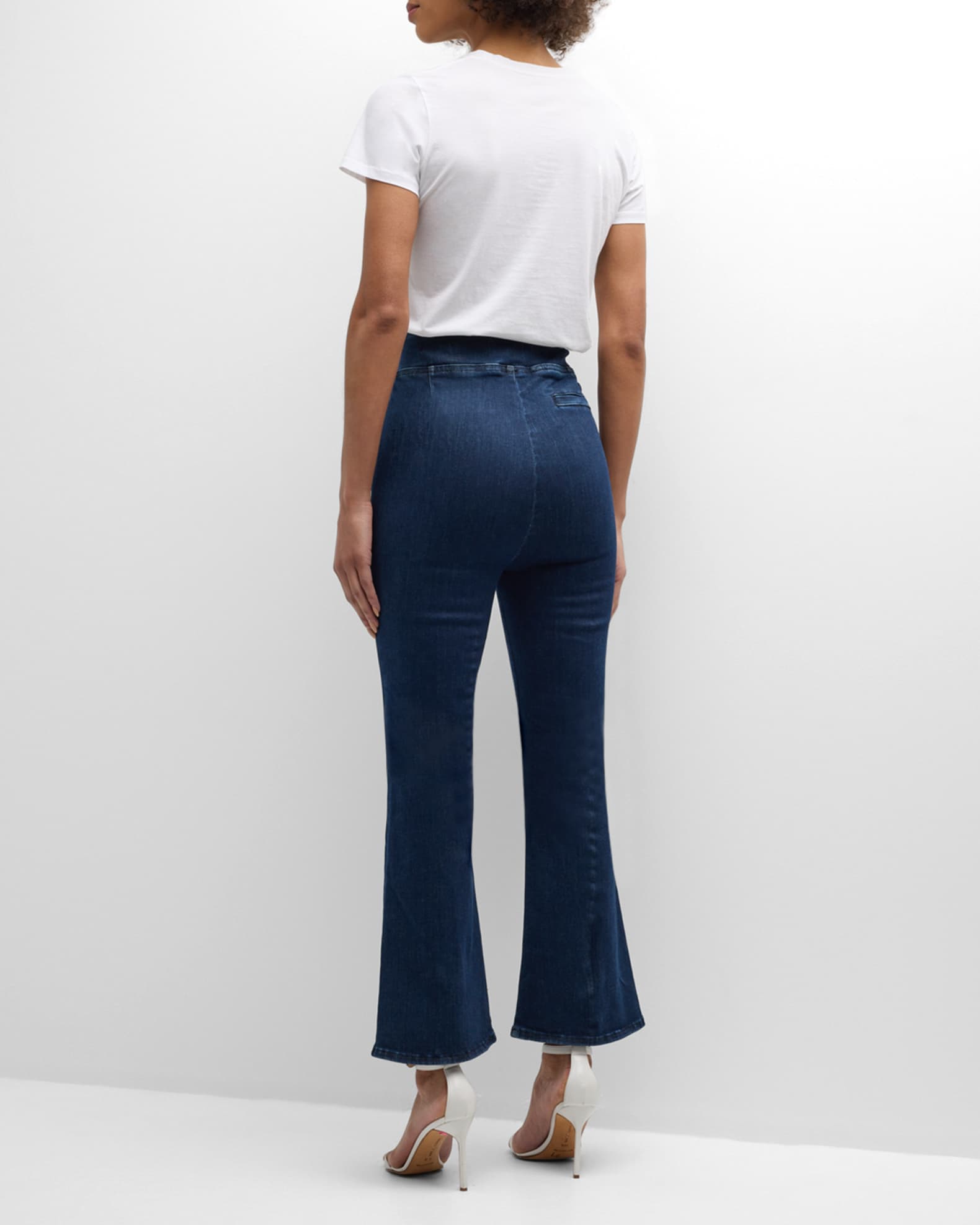 FRAME The Jetset Crop Mini Boot Pintuck Jeans | Neiman Marcus