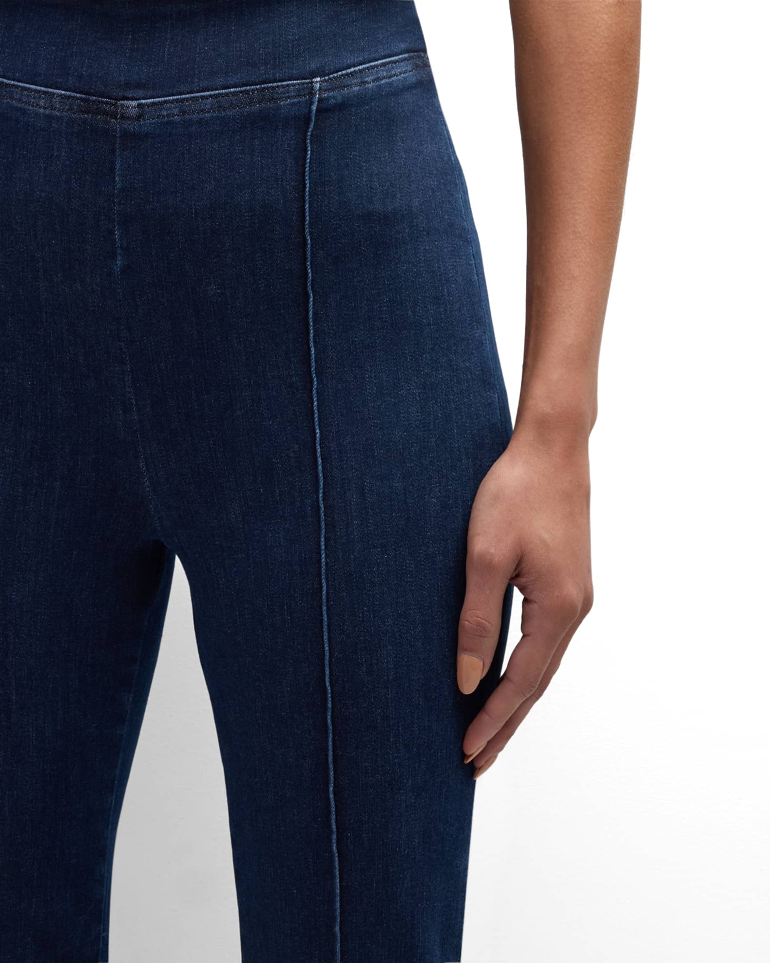 FRAME The Jetset Crop Mini Boot Pintuck Jeans | Neiman Marcus