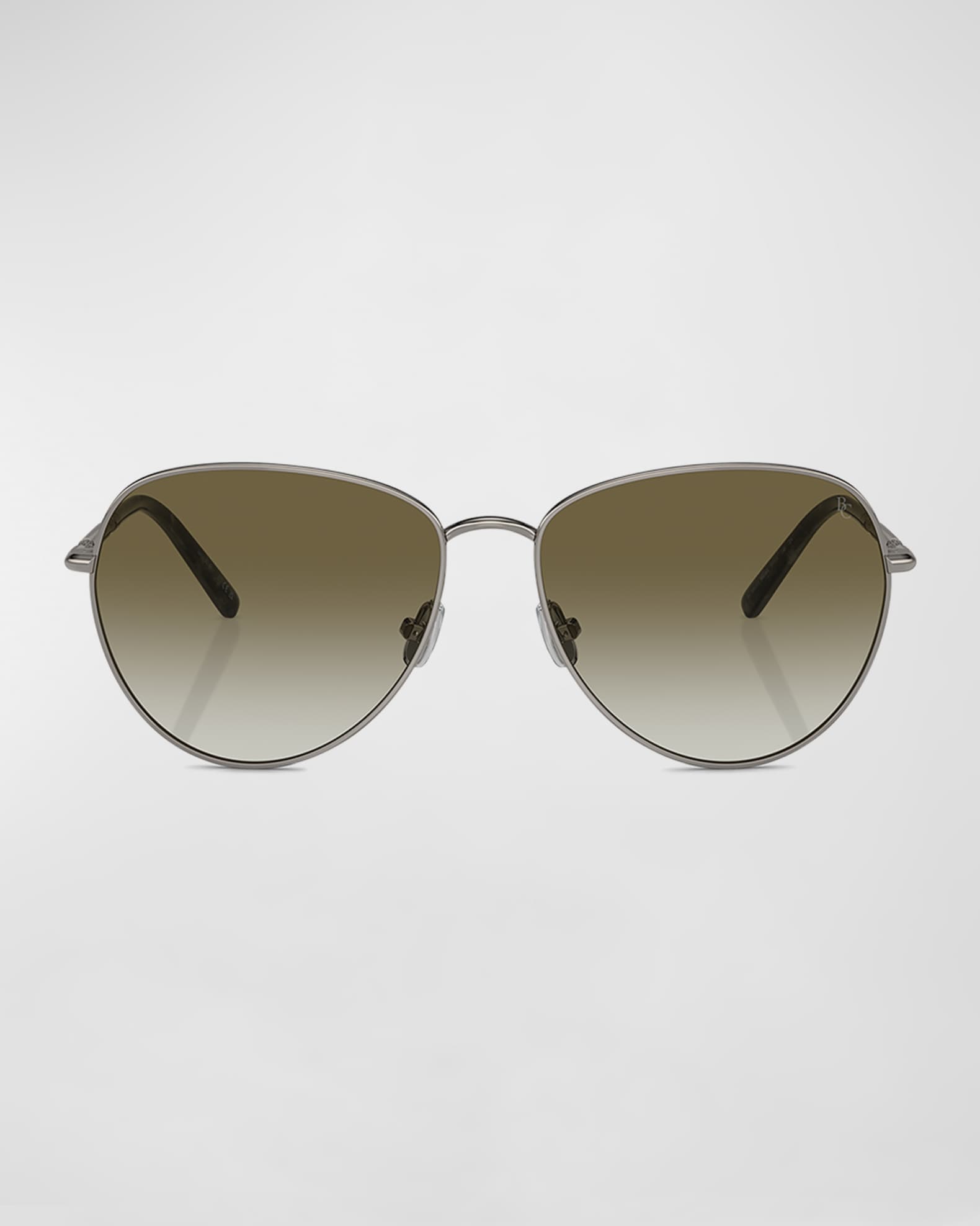 Brunello Cucinelli Oversized Titanium & Plastic Aviator Sunglasses ...