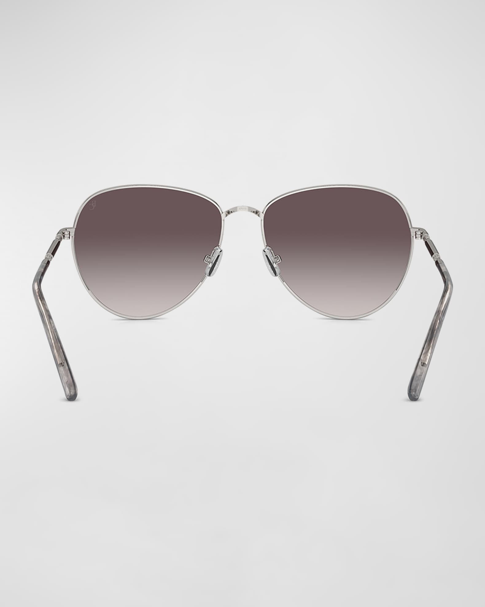 Brunello Cucinelli Oversized Titanium & Plastic Aviator Sunglasses ...
