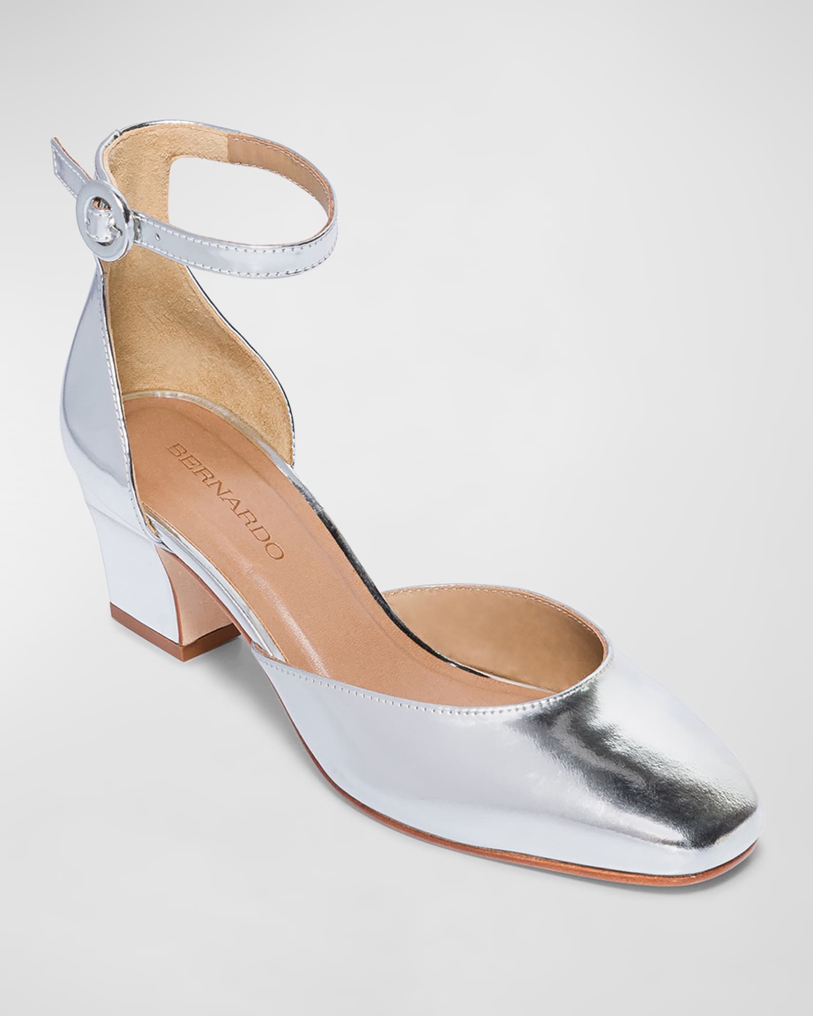 Bernardo Remy Metallic Ankle-Strap Pumps | Neiman Marcus