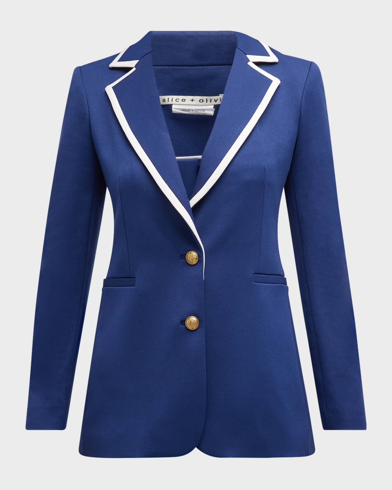 Alice + Olivia Breann Fitted Two-Button Blazer | Neiman Marcus Alice + Olivia Breann Fitted Two-Button Blazer | Neiman Marcus