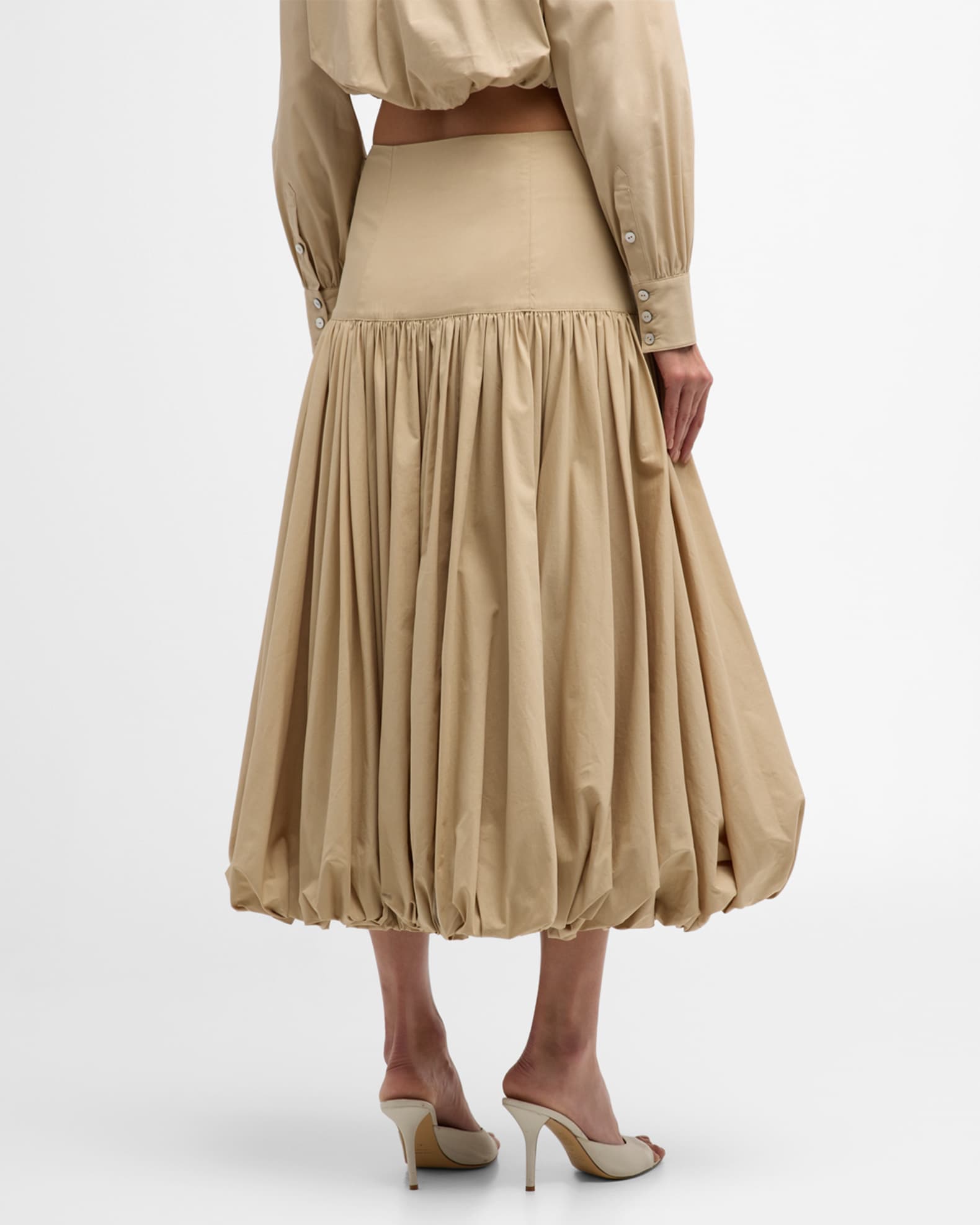 Cinq a Sept Ellah Pleated Bubble Midi Skirt | Neiman Marcus