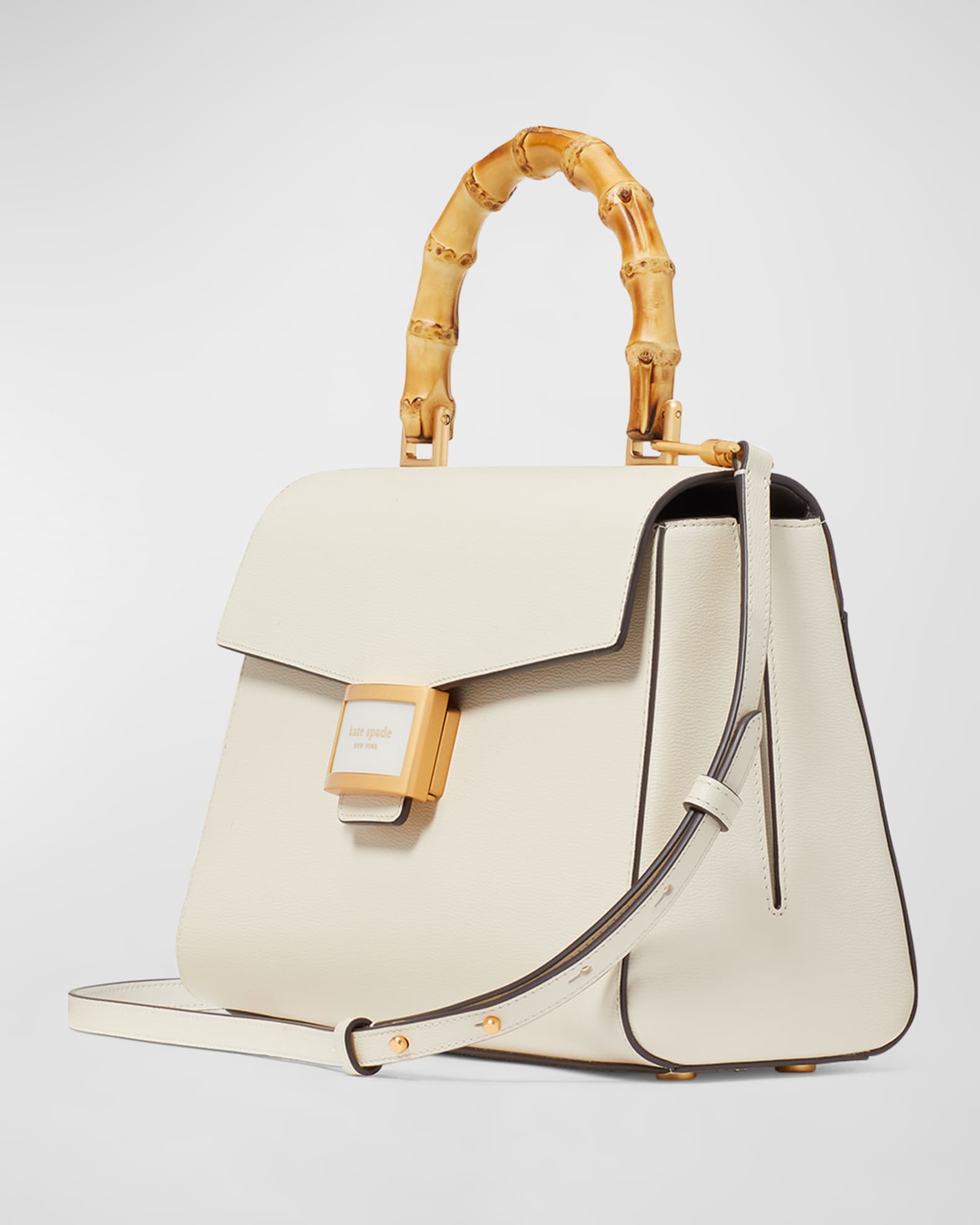 kate spade new york katy medium leather top-handle bag | Neiman Marcus