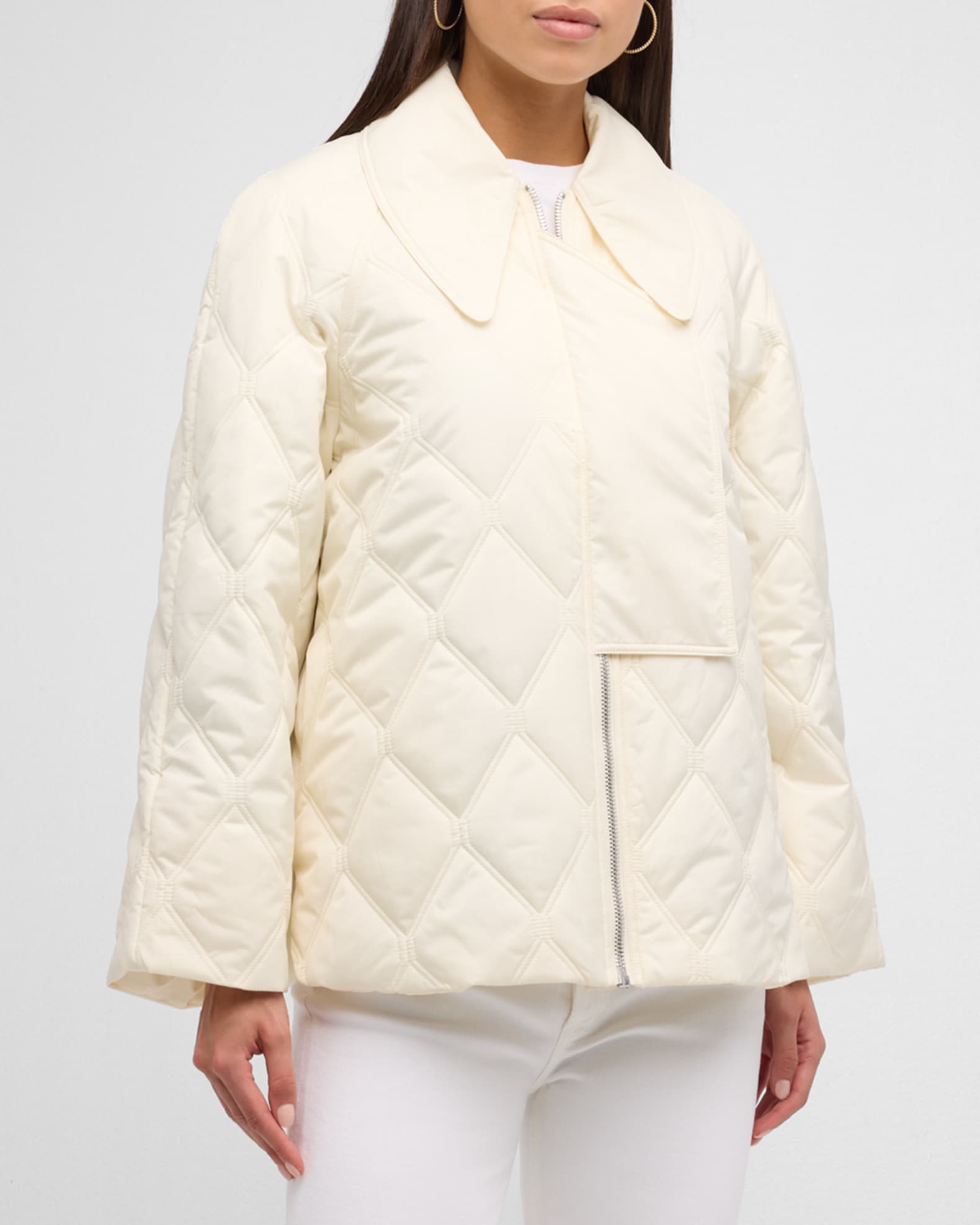 Ganni Quilted Ripstop Jacket | Neiman Marcus