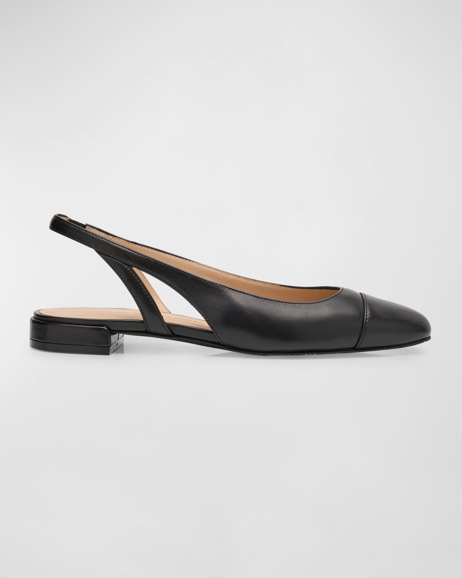 Stuart Weitzman Sleek Leather Slingback Ballerina Flats | Neiman Marcus