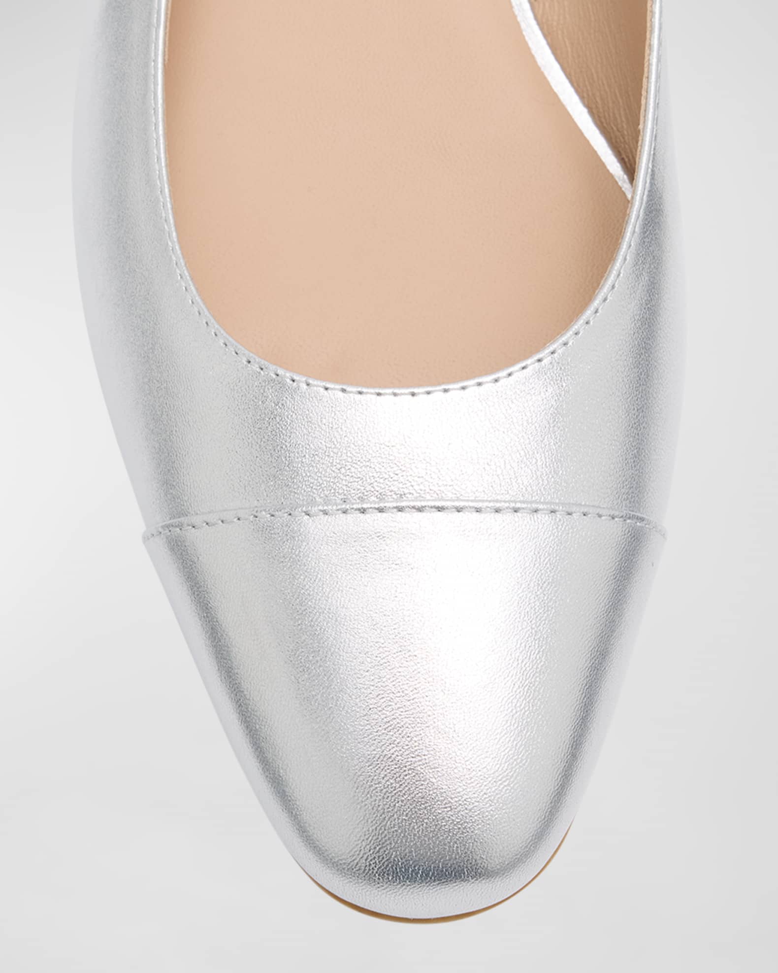 Stuart Weitzman Sleek Metallic Slingback Ballerina Flats | Neiman Marcus
