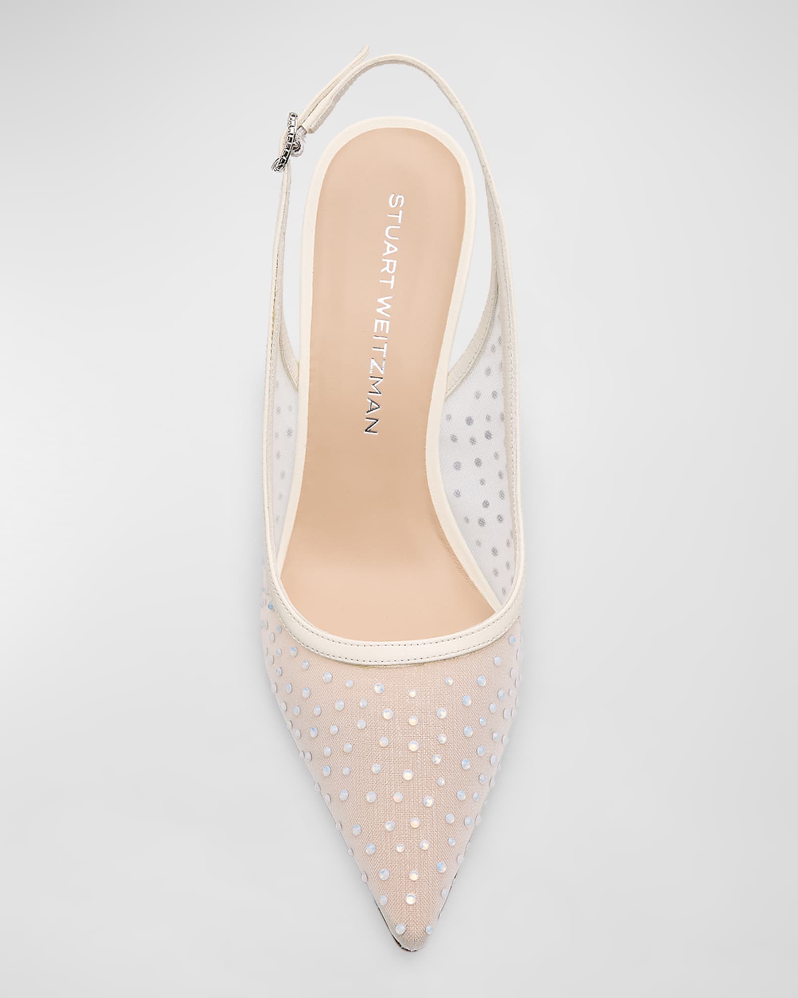 Stuart Weitzman Emilia Crystal Mesh Slingback Pumps | Neiman Marcus