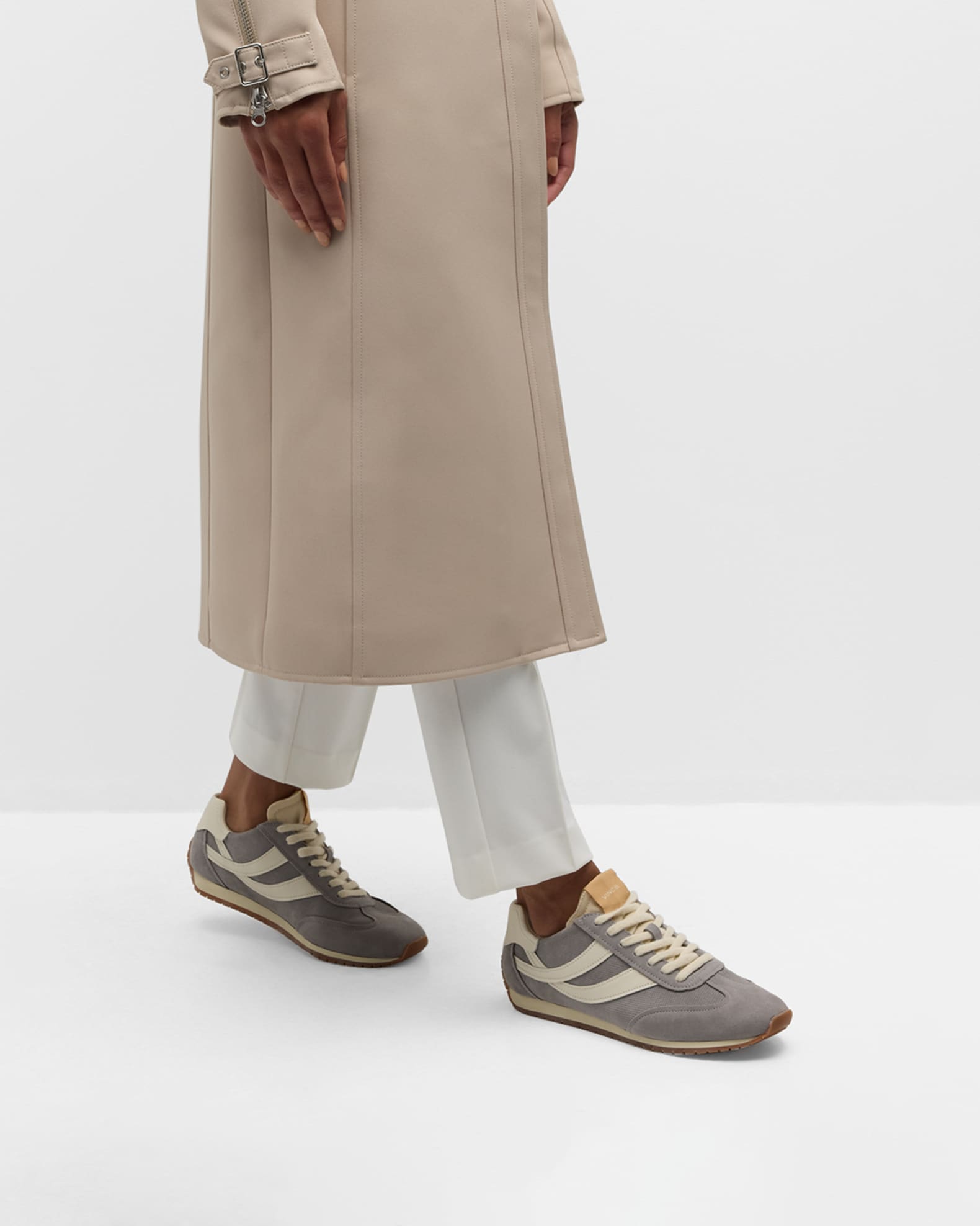 Vince Oasis Mixed Leather Retro Sneakers | Neiman Marcus