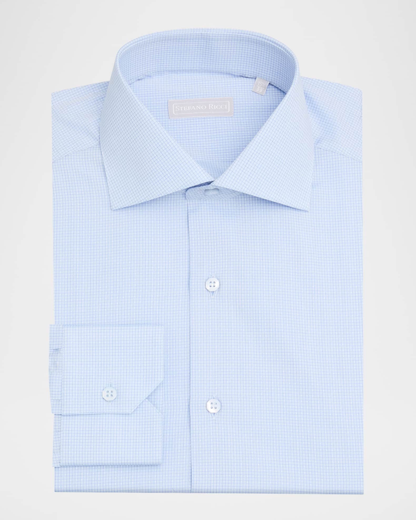 Stefano Ricci Men's Graph Check Dress Shirt | Neiman Marcus
