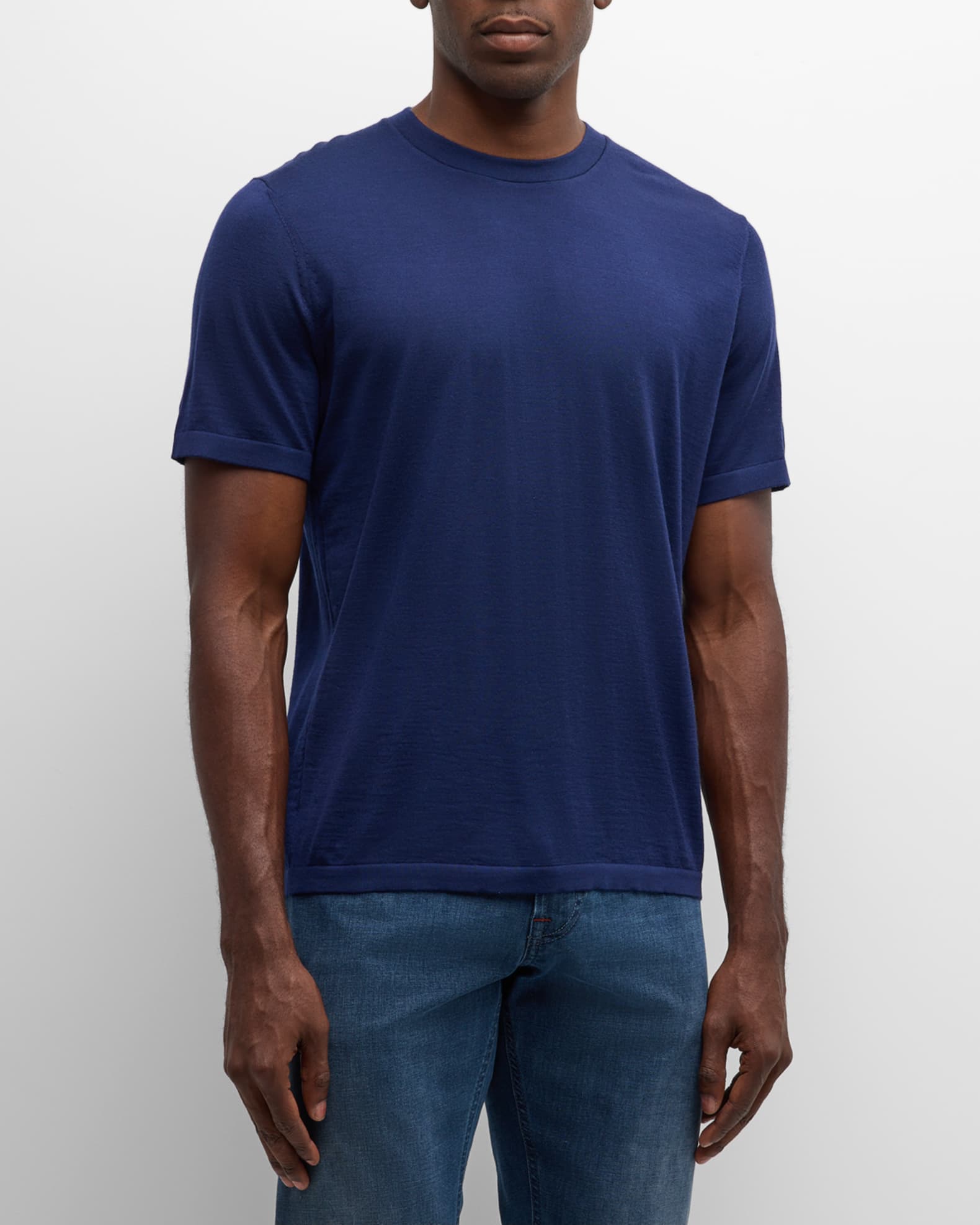 Stefano Ricci Men's Cashmere Crewneck T-Shirt | Neiman Marcus