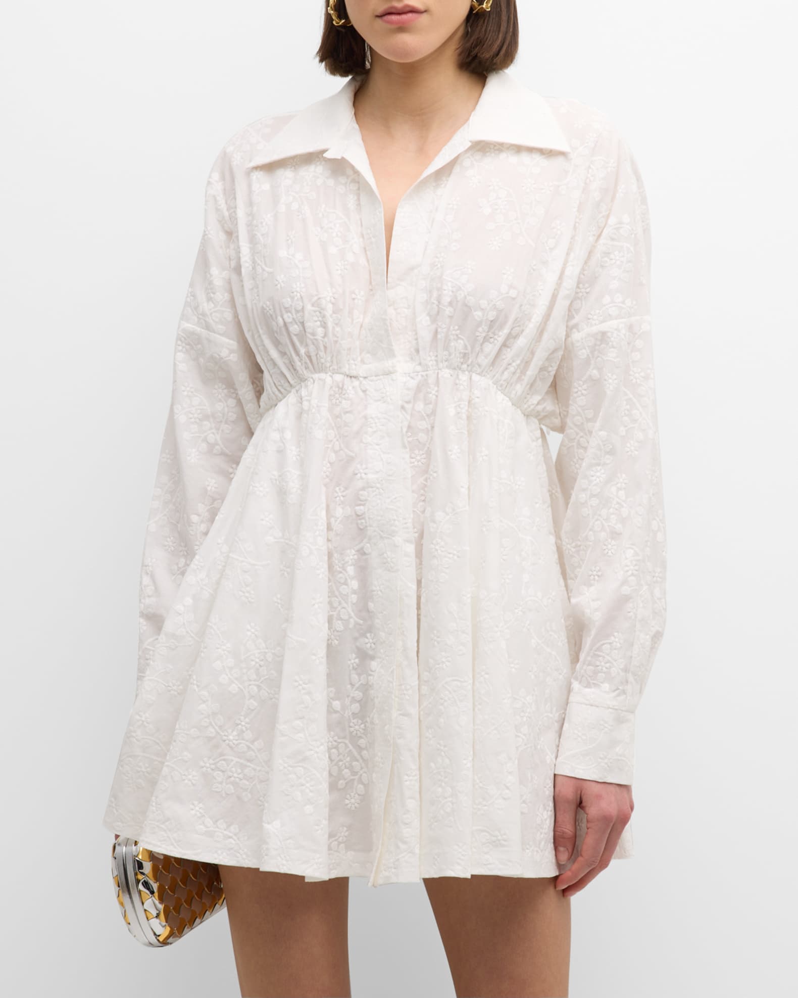 Norma Kamali Super Oversized Boyfriend Babydoll Mini Shirtdress | Neiman Marcus